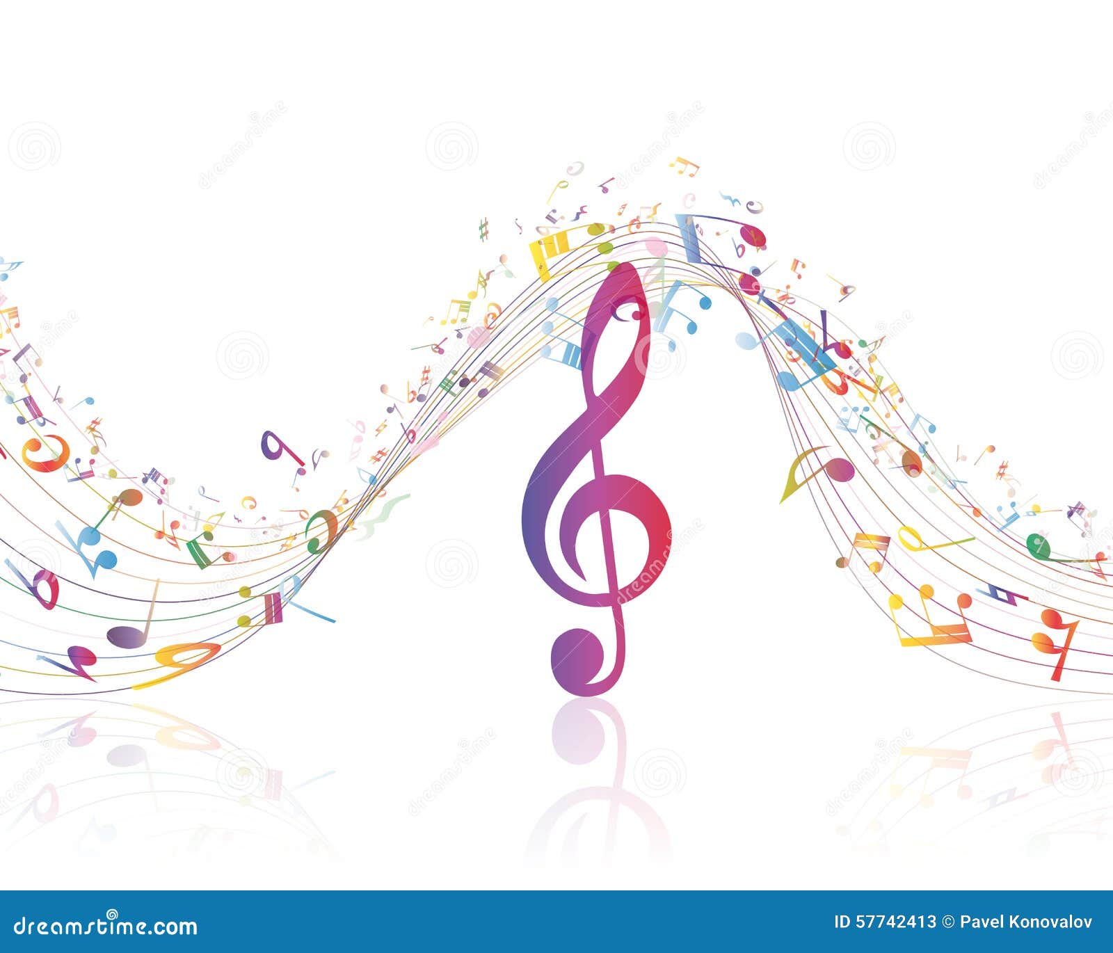 Musical Key with notes row stock vector. Illustration of musical - 57742413