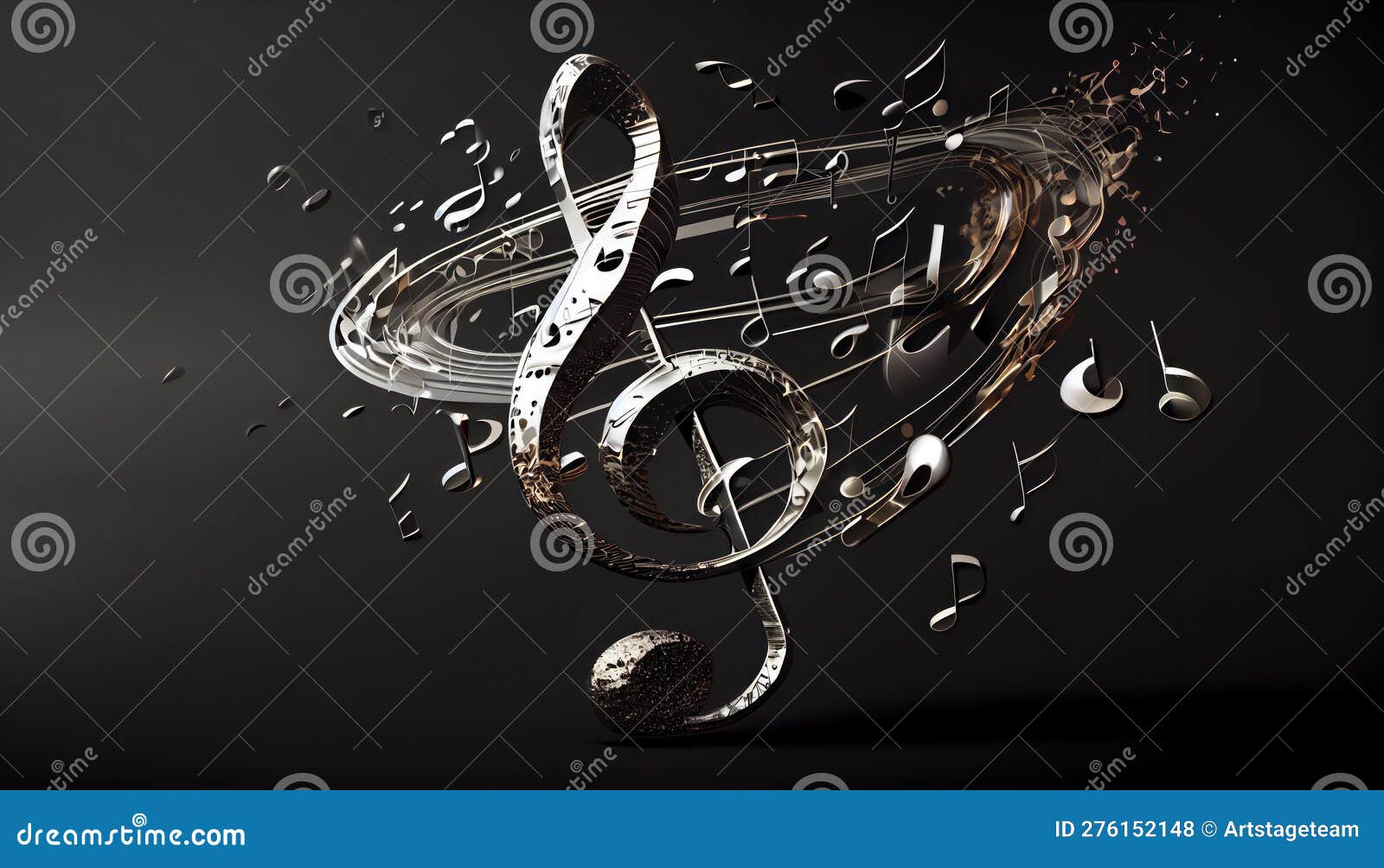 Musical Key in a Swirl on a Dark Background. Al Generated Stock ...