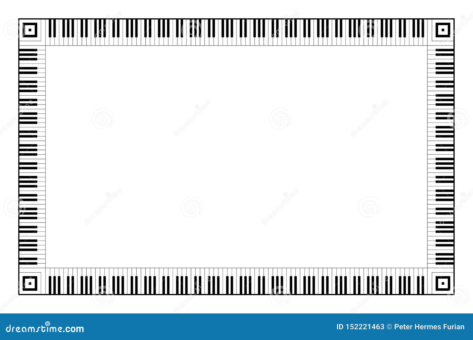 Musical Keyboard Rectangle Frame Stock Vector - Illustration of ...