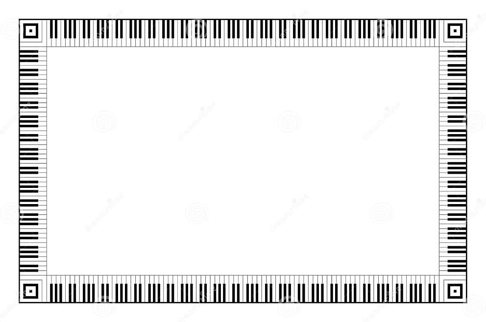 Musical Keyboard Rectangle Frame Stock Vector - Illustration of ...