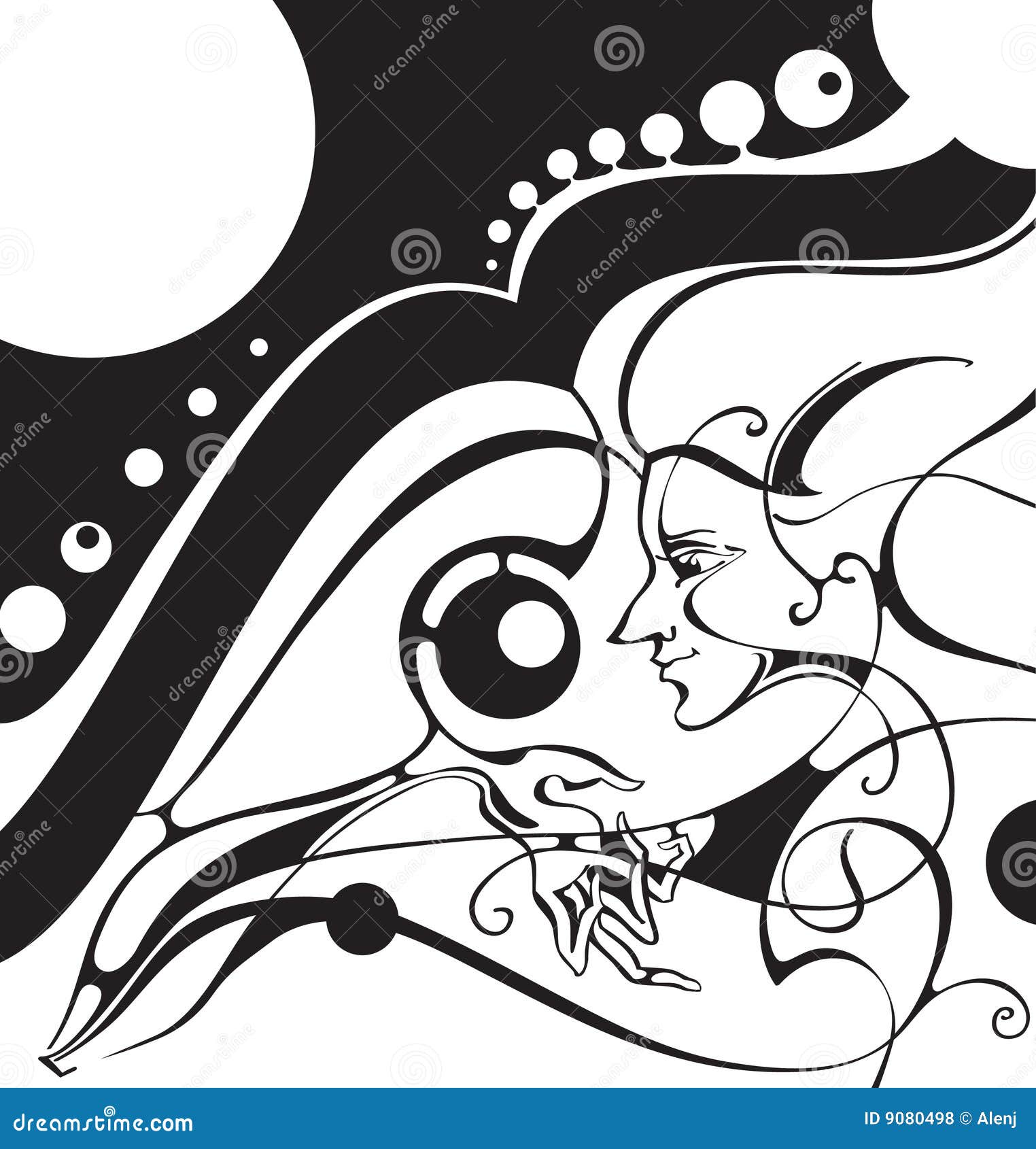 Musical lady stock vector. Illustration of jaunty, design - 9080498