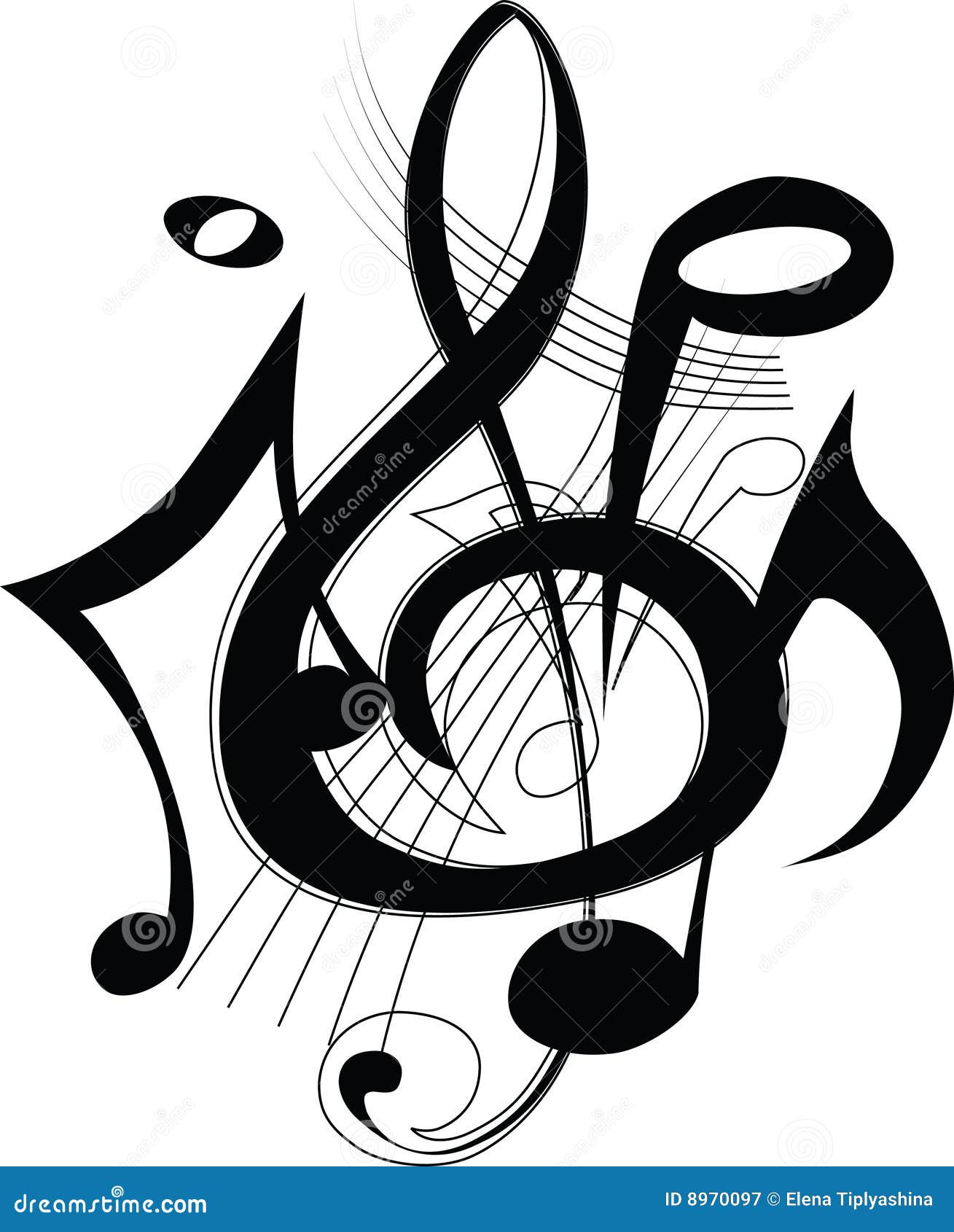 Musical Lines with Notes. Vector Illustration Stock Vector ...