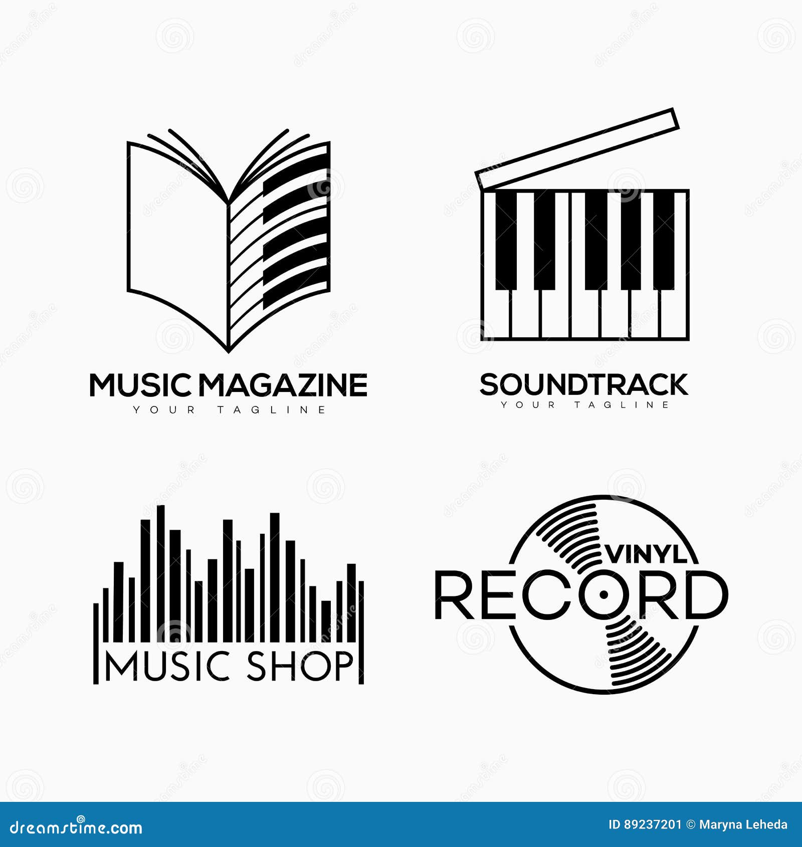 Musical logo stock vector. Illustration of logotype, media - 89237201