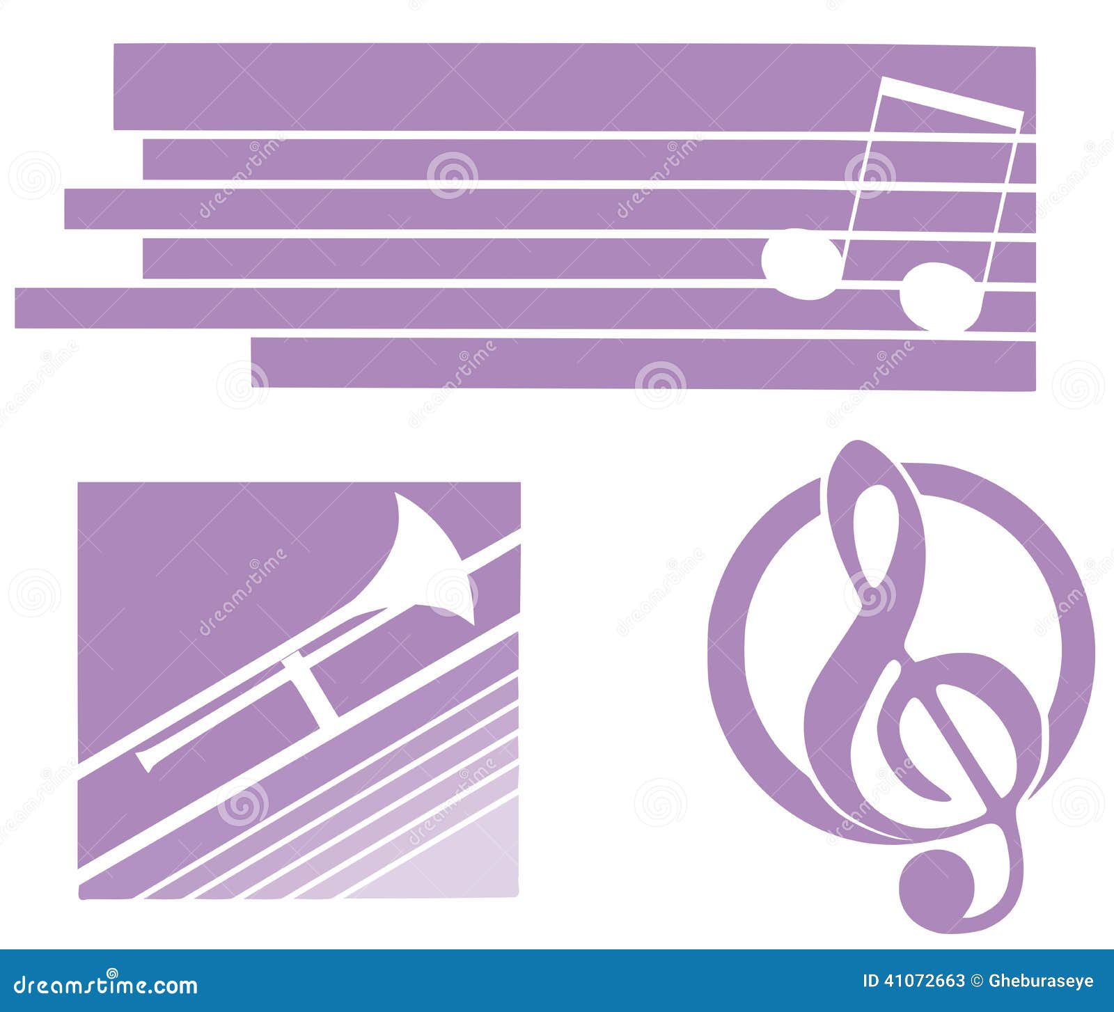 Set of Musical Logos Isolated Stock Illustration - Illustration of ...