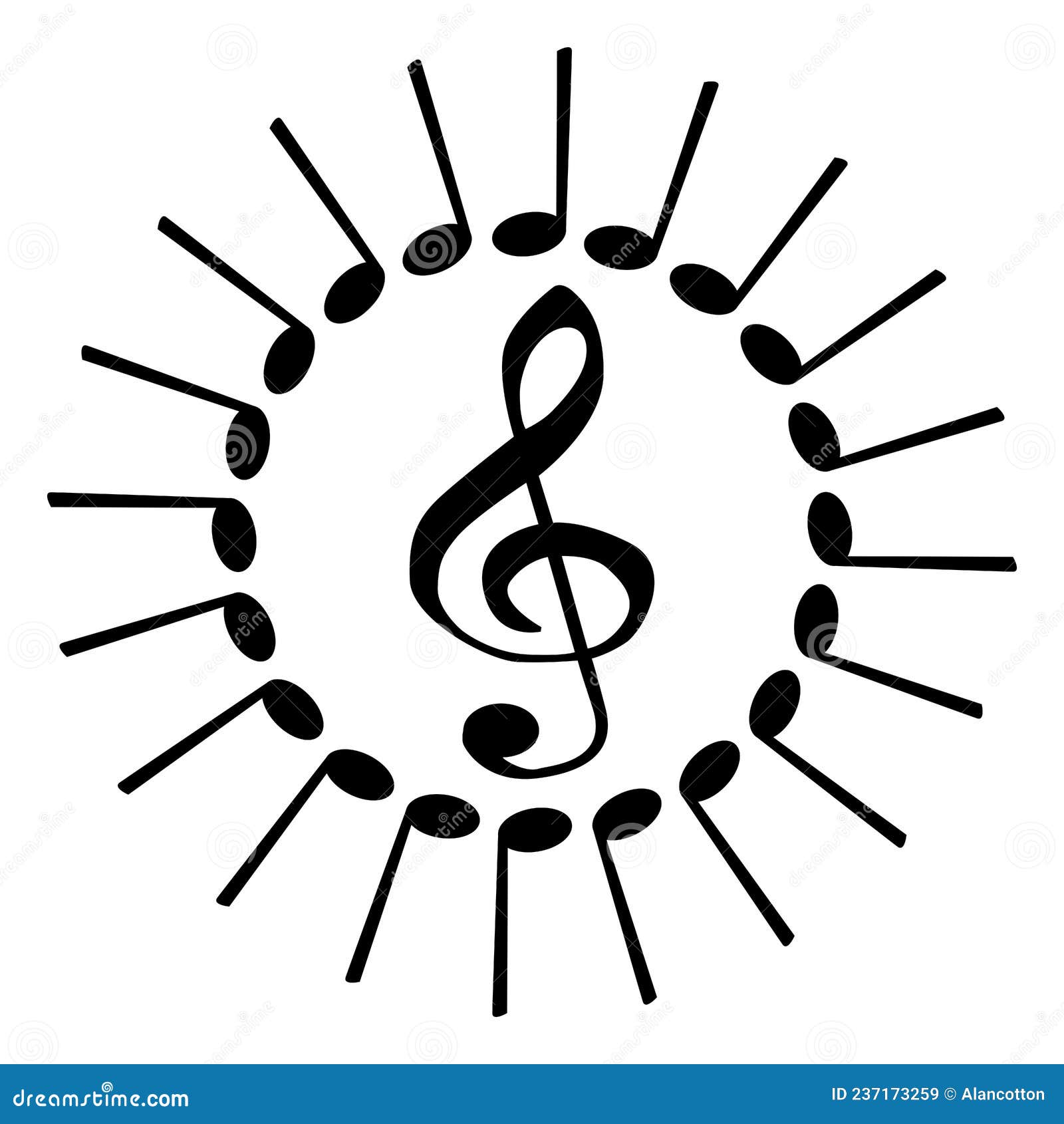 Musical Mandala on White Background Stock Vector - Illustration of clef ...