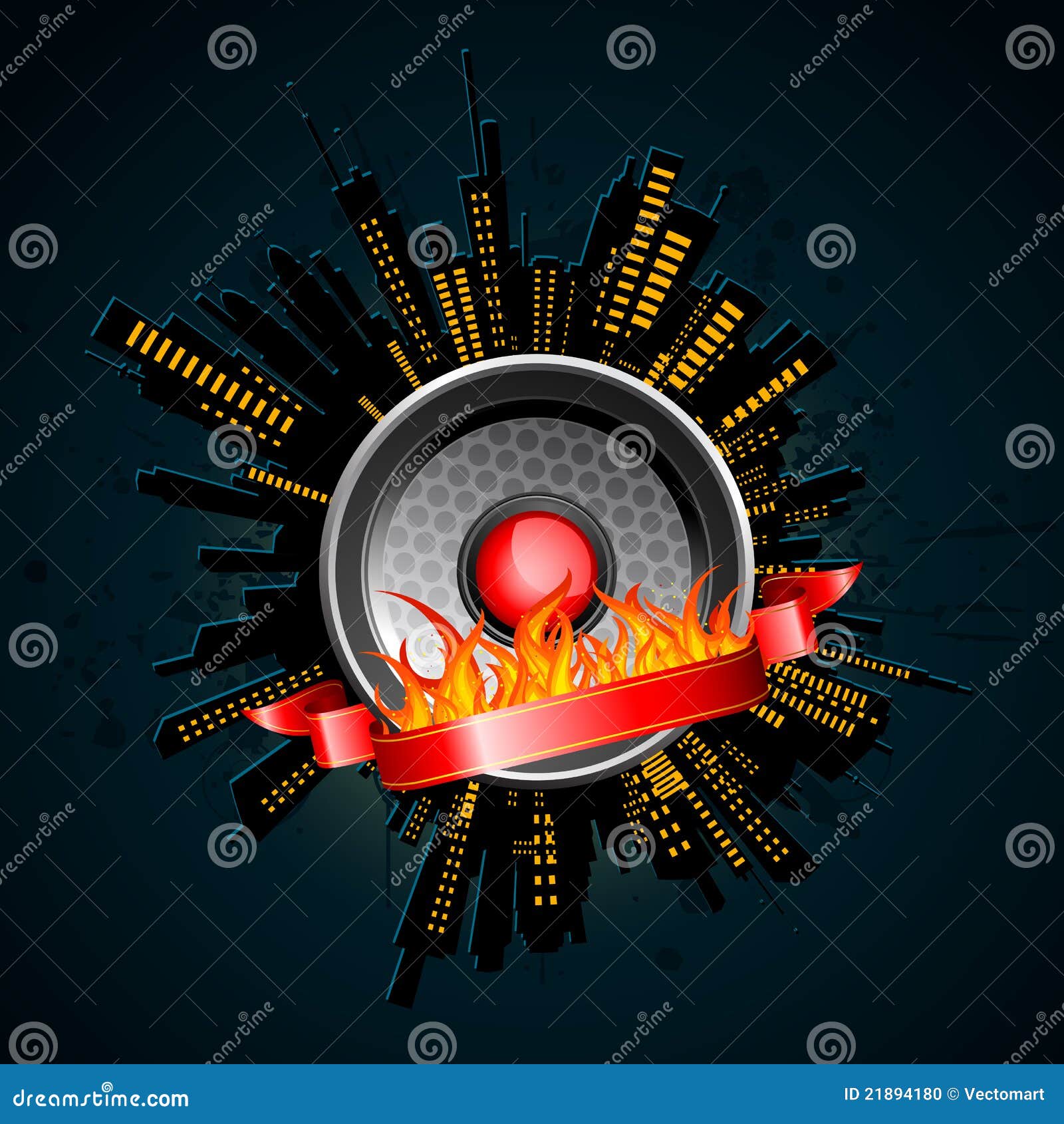 Musical Night stock vector. Illustration of concert, cityscape - 21894180