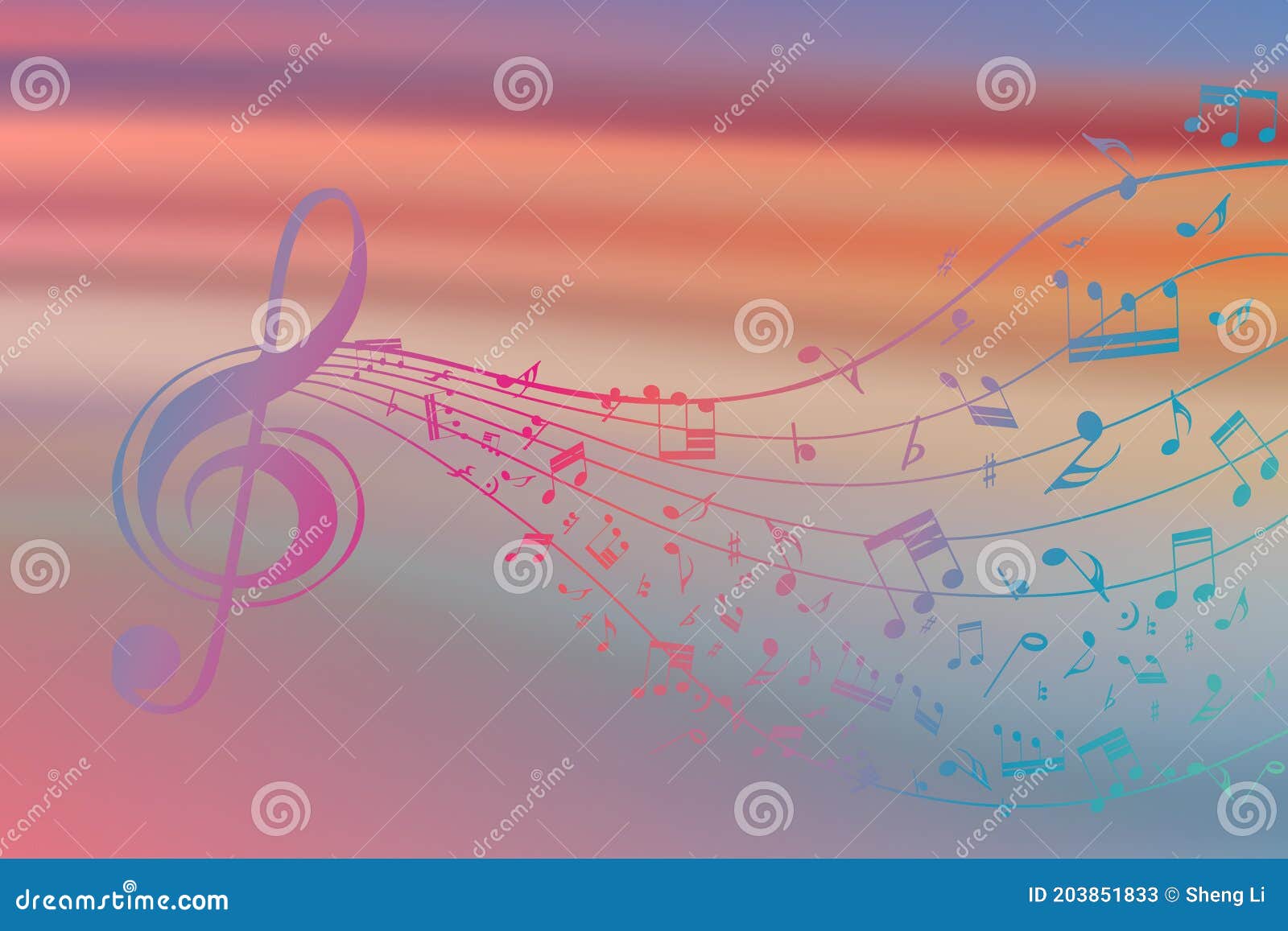 A Musical Notation, Cute, Background Stock Vector - Illustration of ...