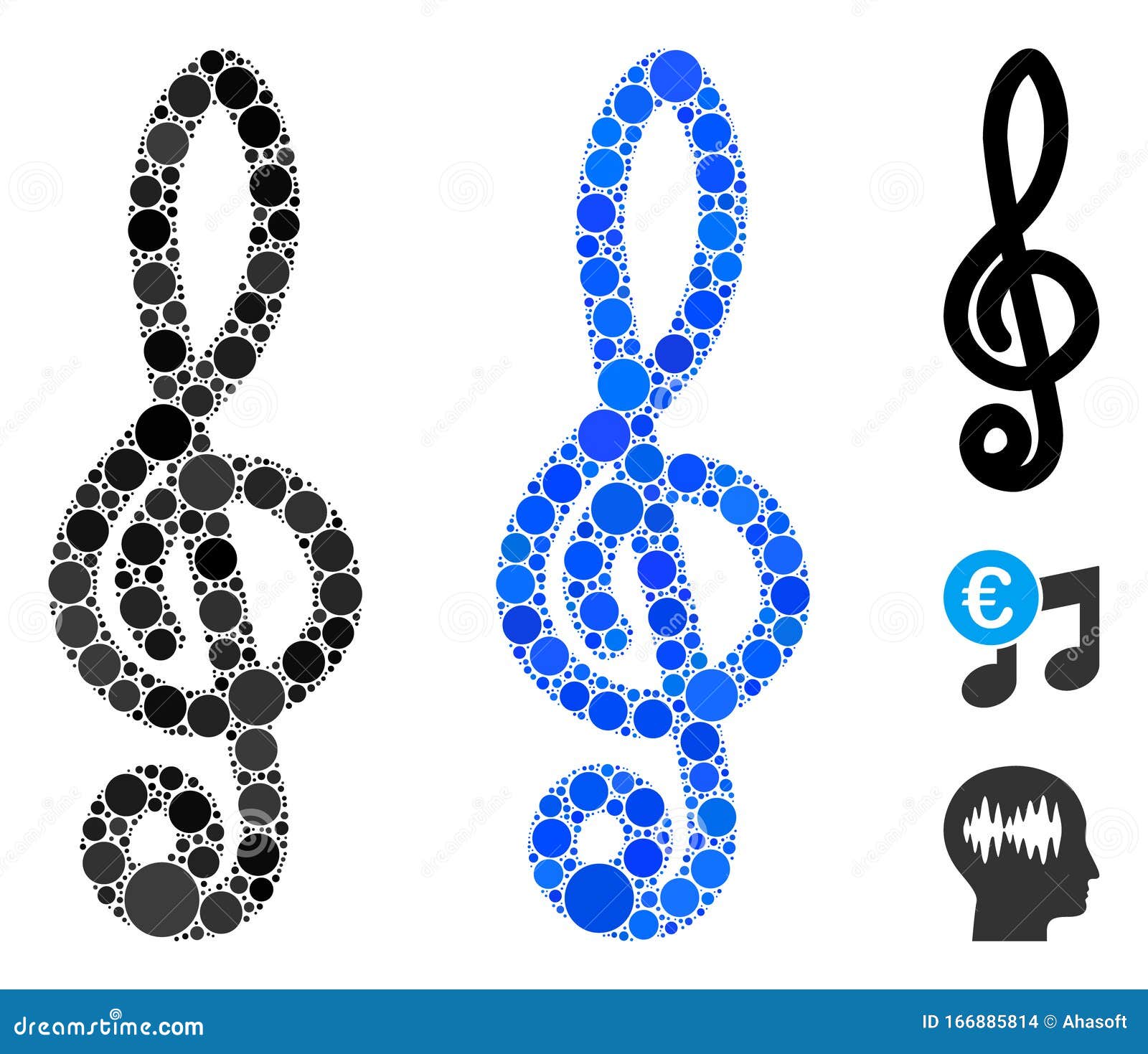 Musical Notation Mosaic Icon of Spheric Items Stock Illustration ...