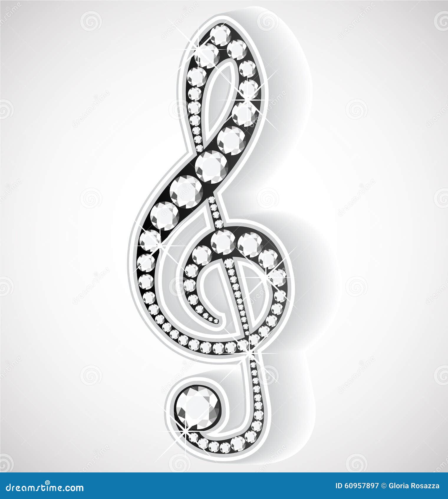 Musical note bling bling stock illustration. Illustration of crystal ...