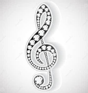 Musical note bling bling stock illustration. Illustration of crystal ...