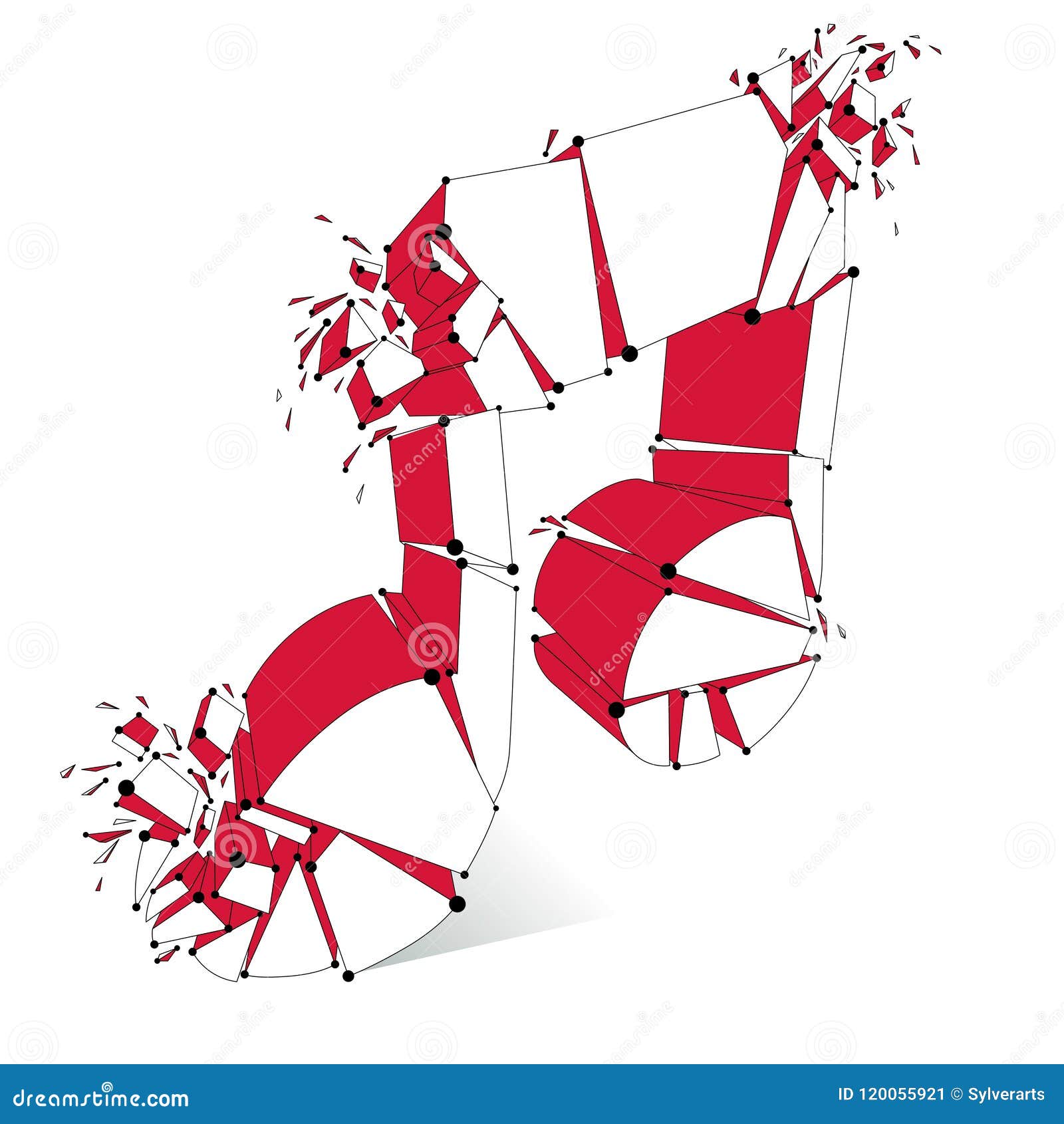 Musical Note Breaking To Pieces and Exploding, Vector 3d Realist Stock ...