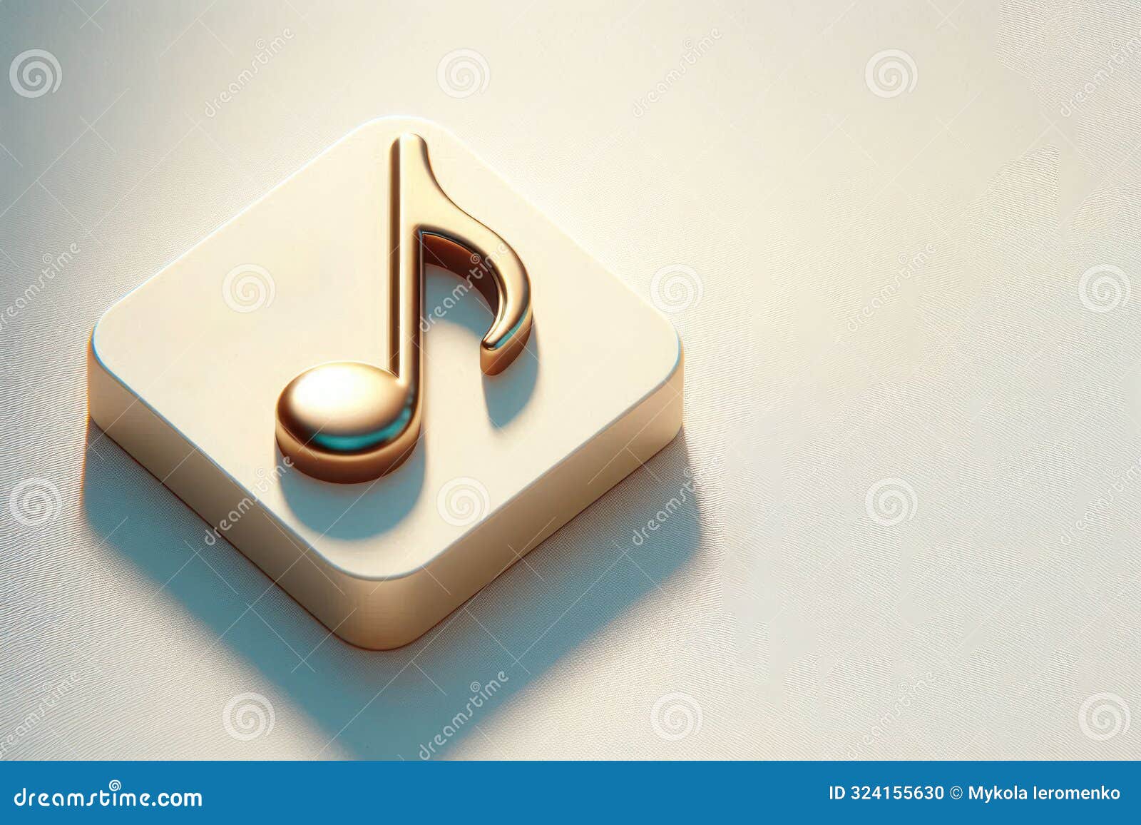 A Musical Note on a Button. Space for Text. Stock Photo - Image of ...