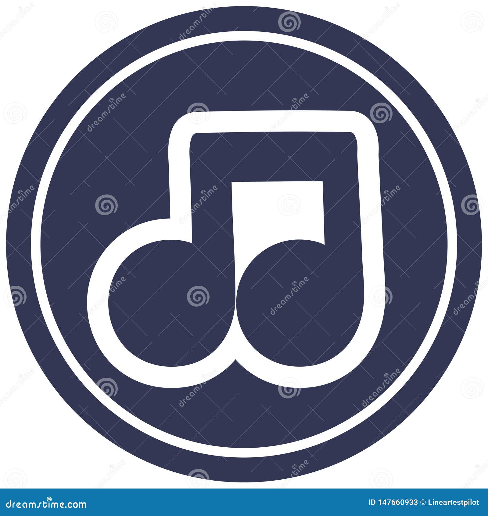 Musical note circular icon stock vector. Illustration of symbol - 147660933
