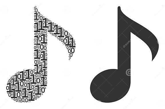 Musical Note Mosaic of Binary Digits Stock Vector - Illustration of ...