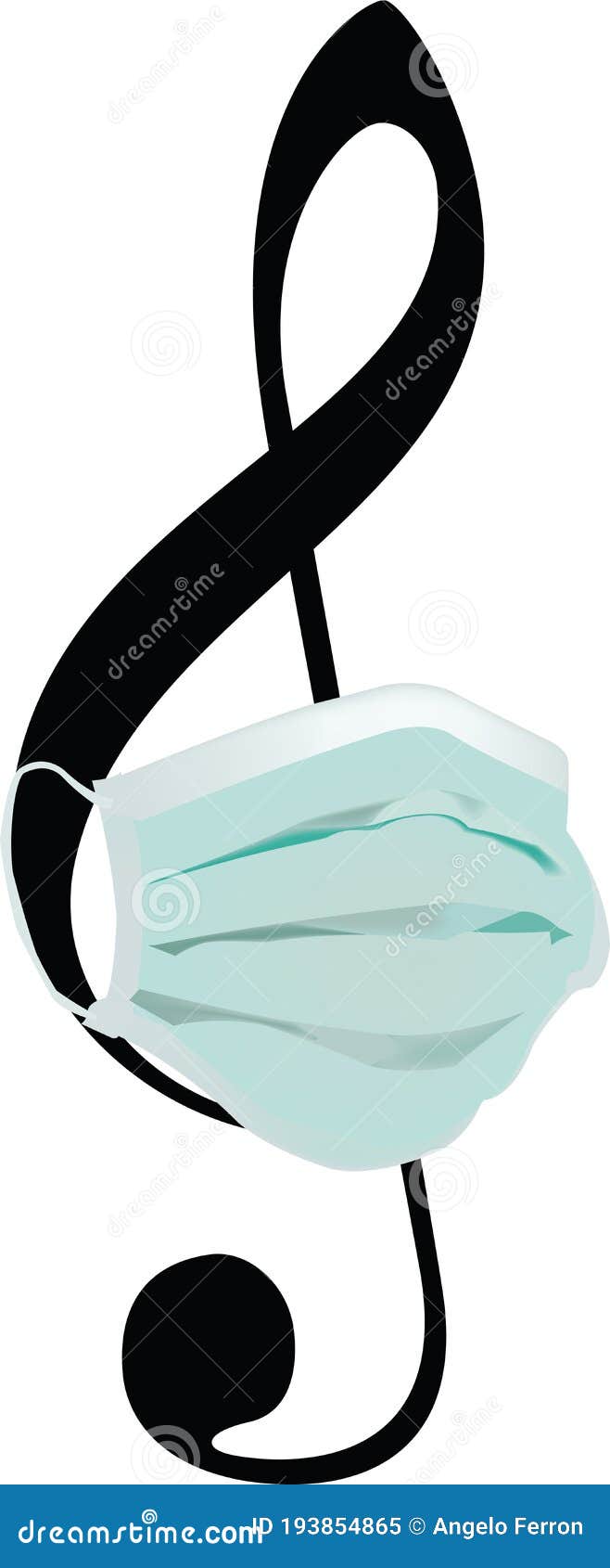 Musical Note with Covid Mask -19 Musical Note with Covid Mask -19 Stock ...