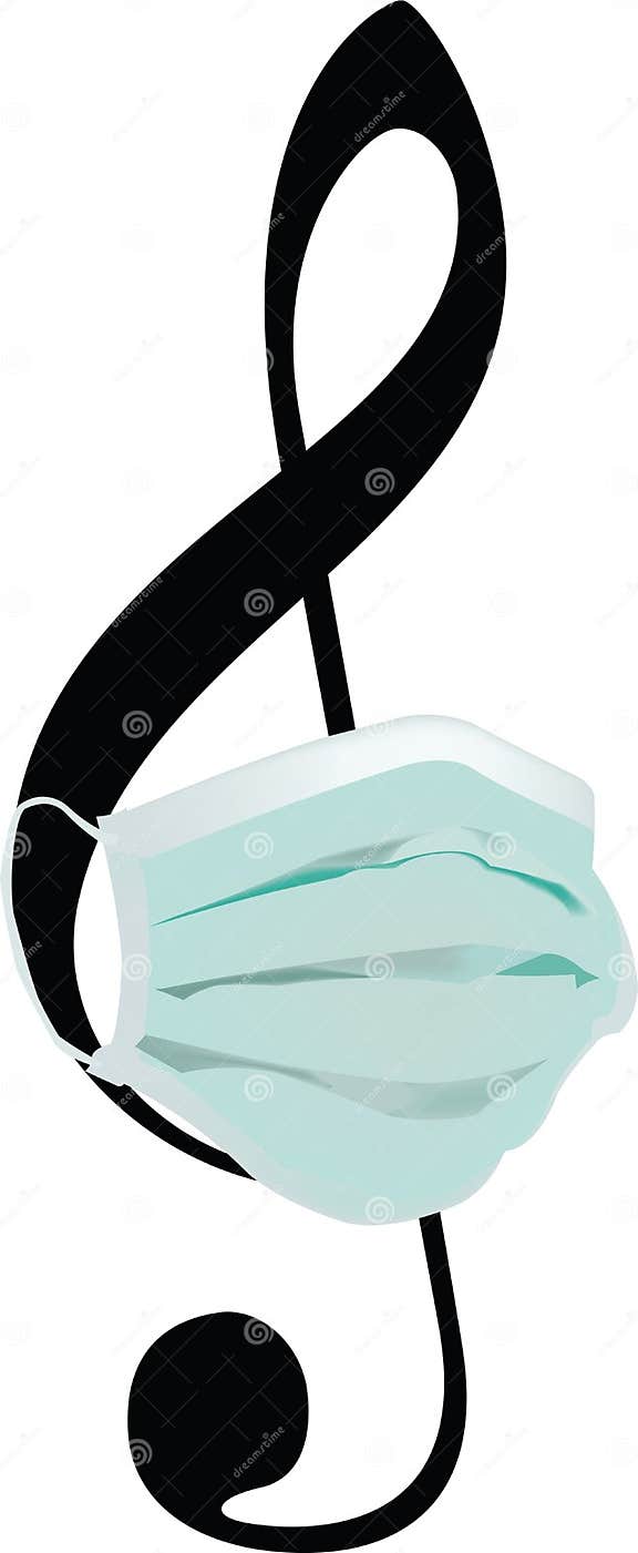 Musical Note with Covid Mask -19 Musical Note with Covid Mask -19 Stock ...