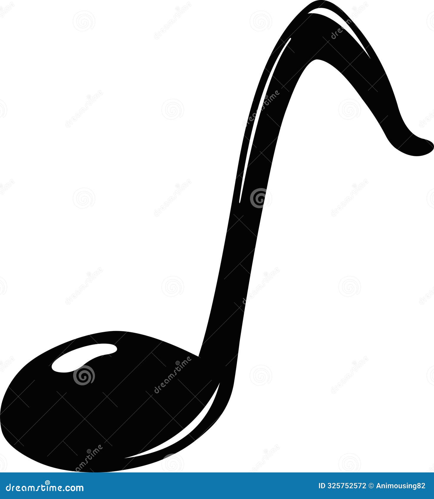 Musical note eighth stock vector. Illustration of symbol - 325752572