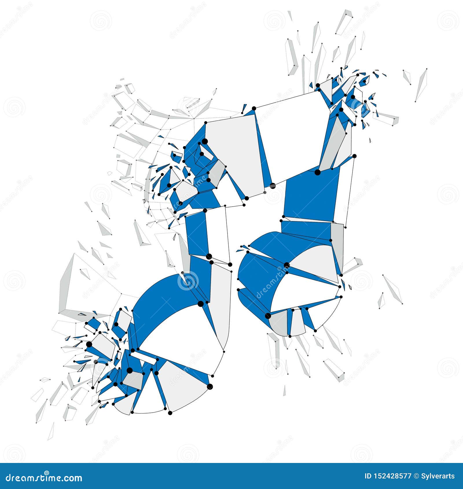 Musical Note Exploding To Pieces, Vector 3d Realistic Illustration ...