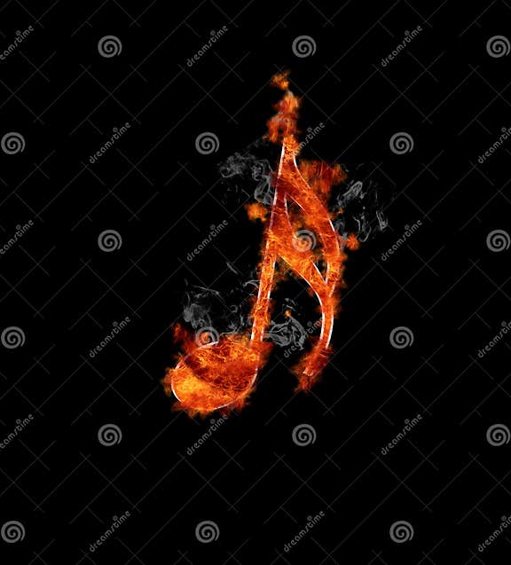 Musical note on fire. stock illustration. Illustration of musical ...