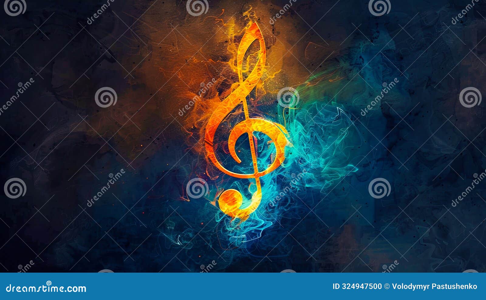 A Musical Note with Fire and Smoke Stock Photo - Image of note ...