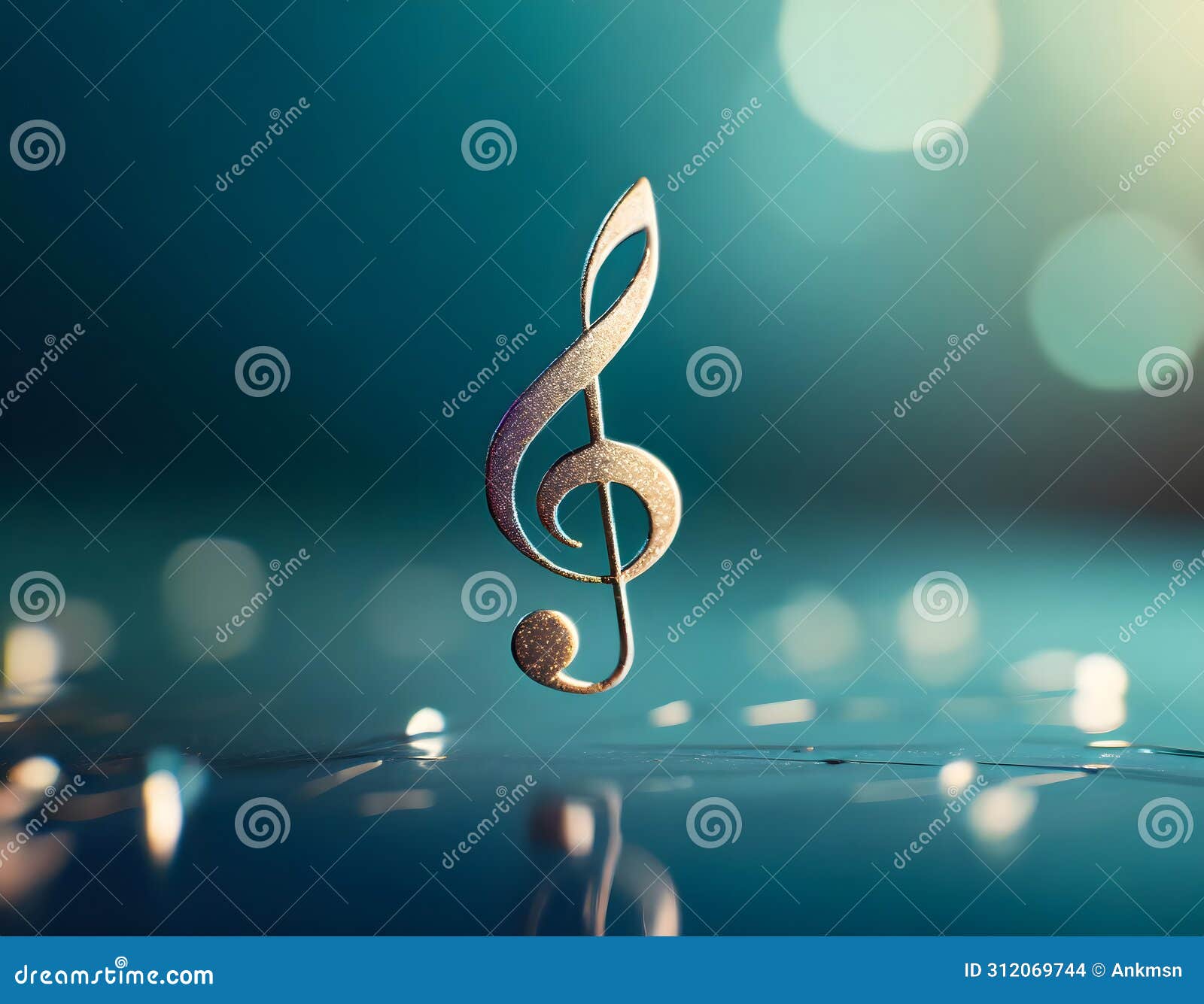 Musical Note Floating on Water. Generative AI Stock Illustration ...