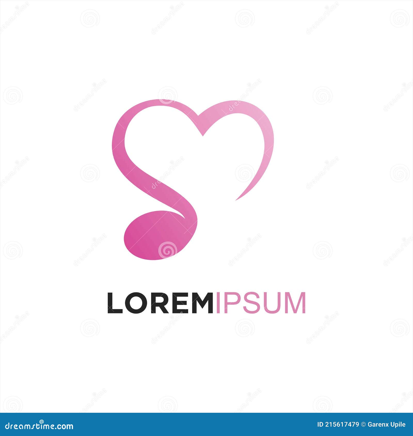 Musical Note Heart Shape. Logo Design Stock Vector - Illustration of ...