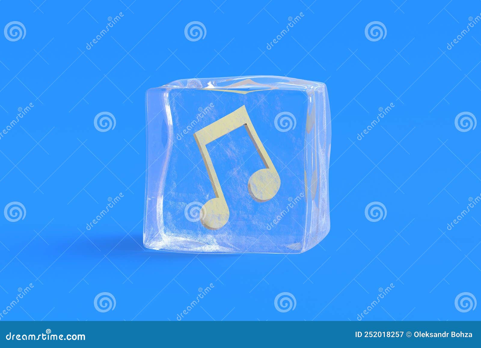 Musical note in ice cube stock illustration. Illustration of musical ...
