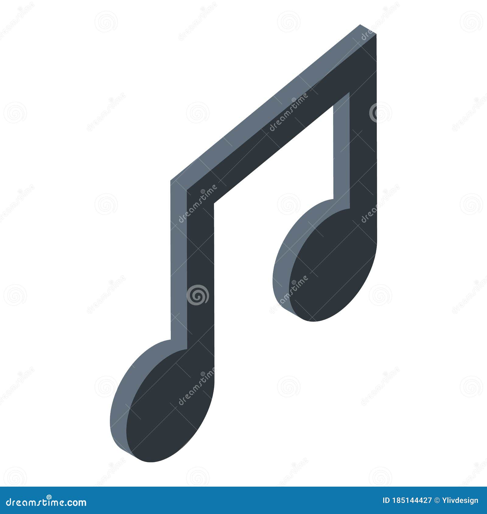 Musical Note Icon, Isometric Style Stock Vector - Illustration of ...