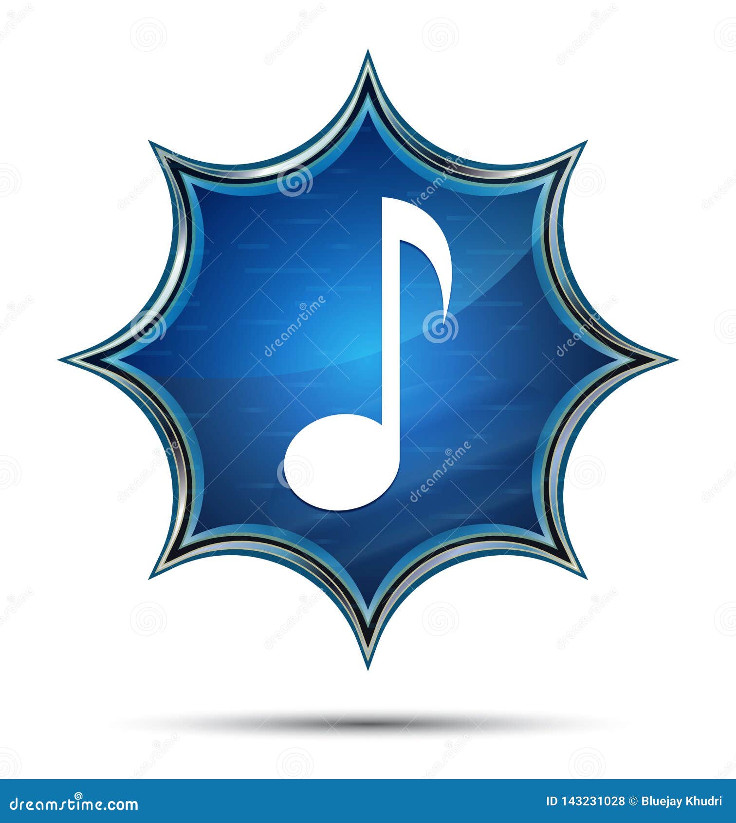 Musical Note Icon Magical Glassy Sunburst Blue Button Stock ...