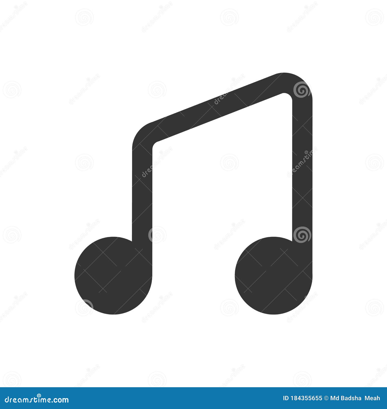 Musical Note Icon stock vector. Illustration of musical - 184355655
