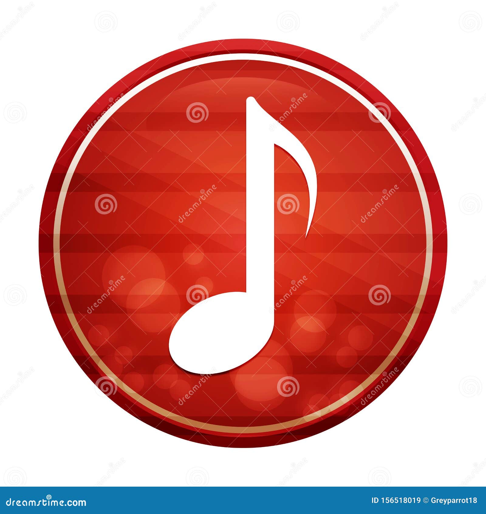 Musical Note Icon Realistic Diagonal Motion Red Round Button ...