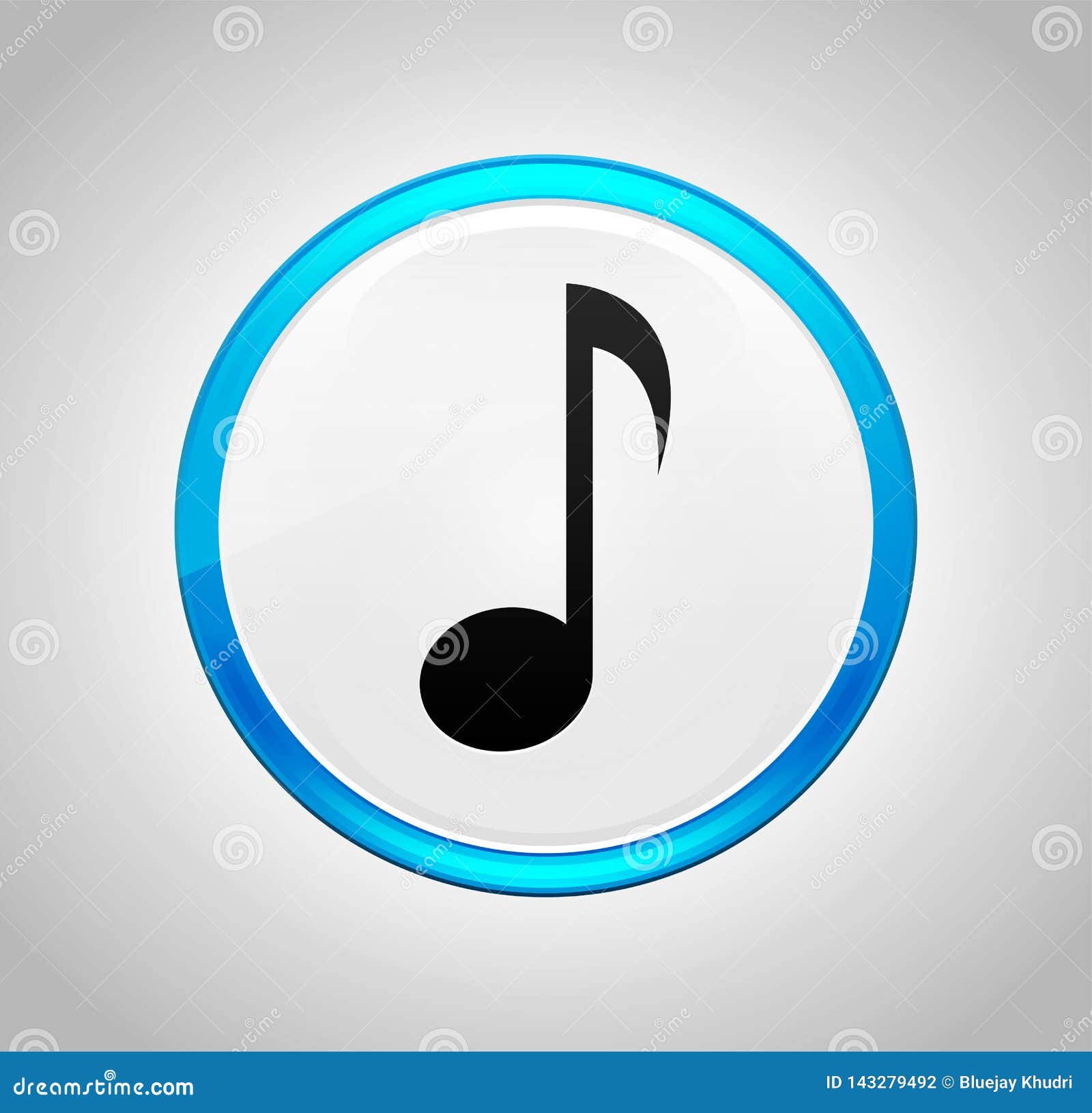 Musical Note Icon Round Blue Push Button Stock Illustration ...