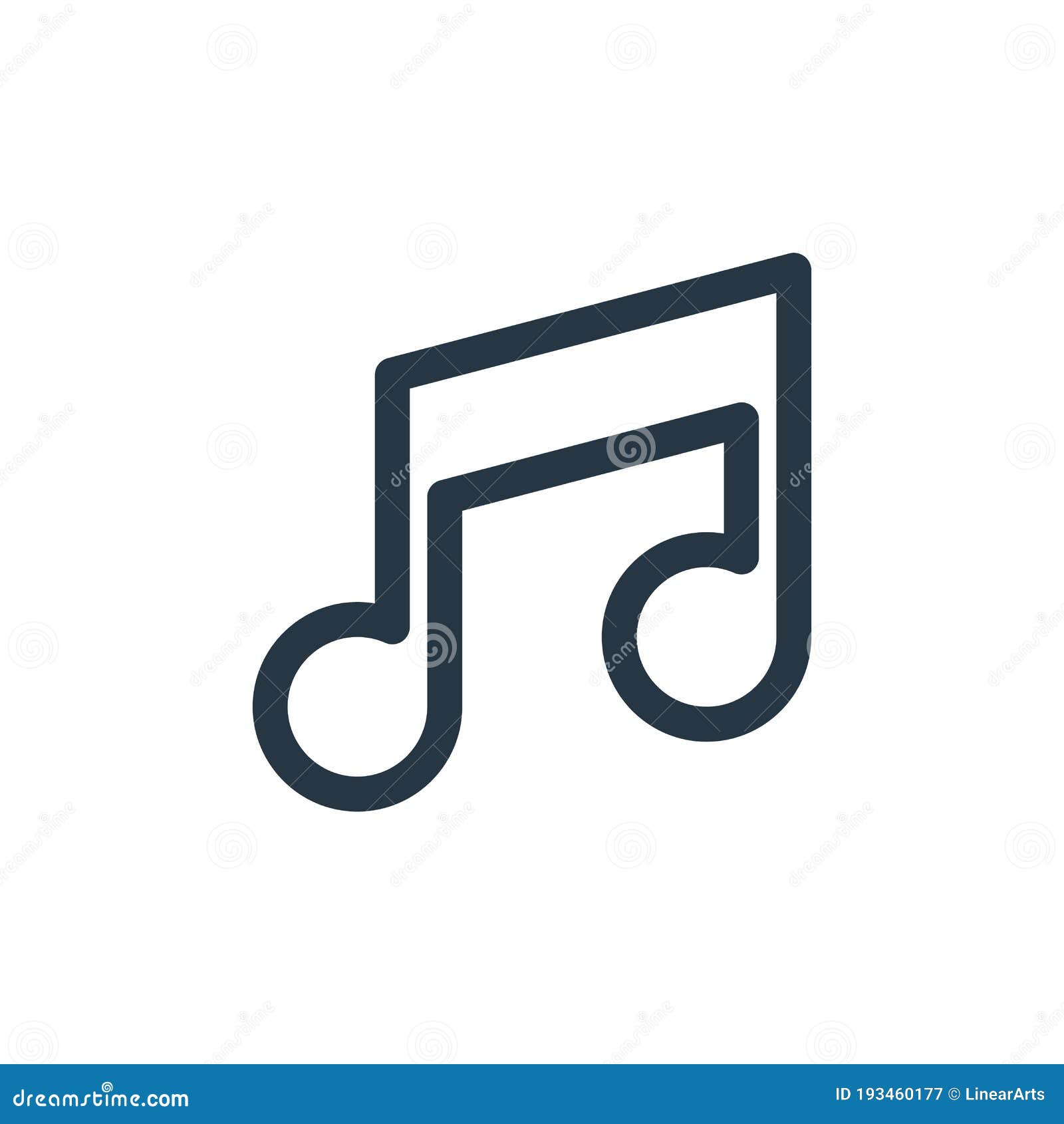 Musical Note Icon Vector from Basic Ui Concept. Thin Line Illustration ...