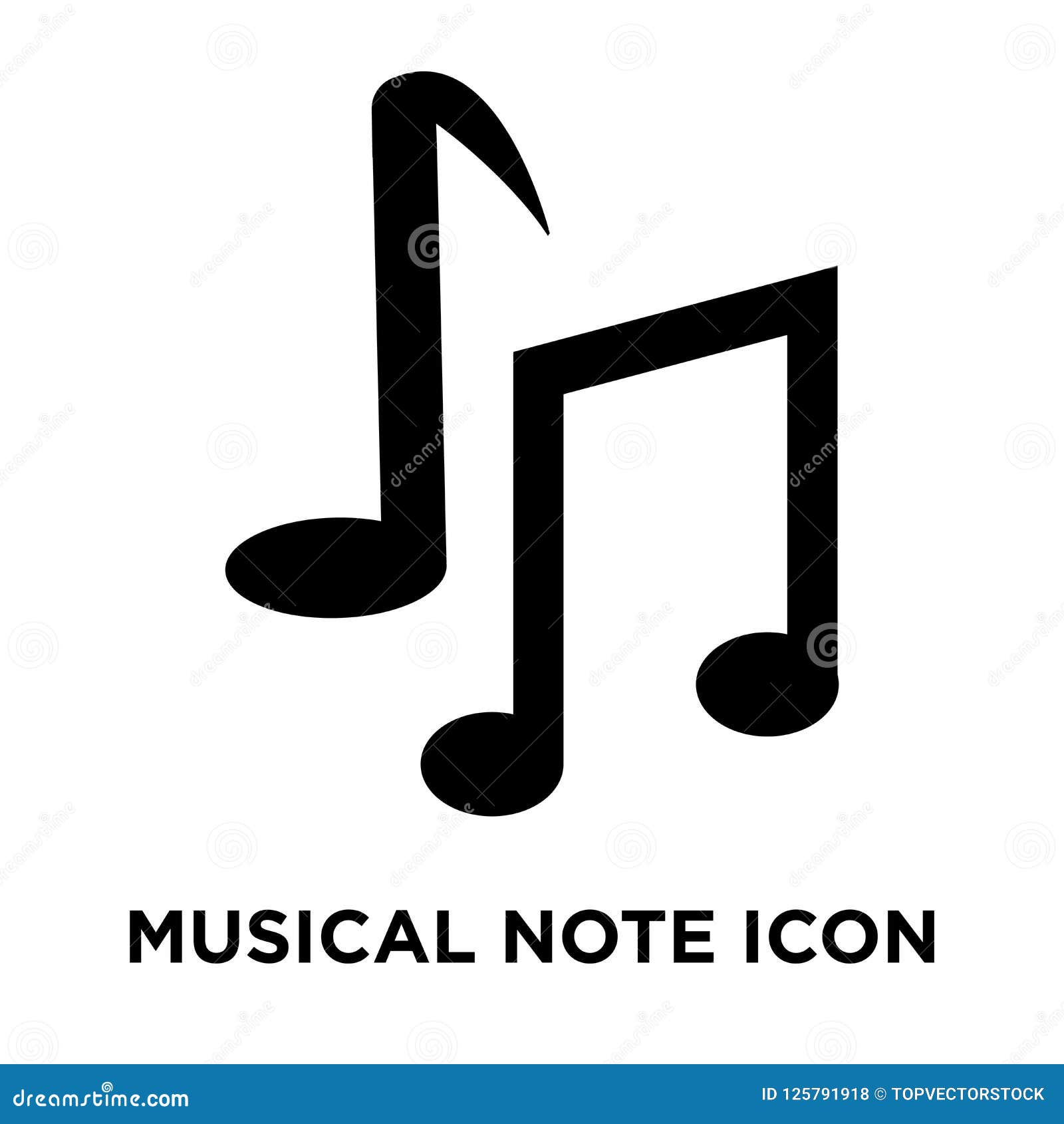 Musical Note Icon Vector Isolated on White Background, Logo Concept of ...