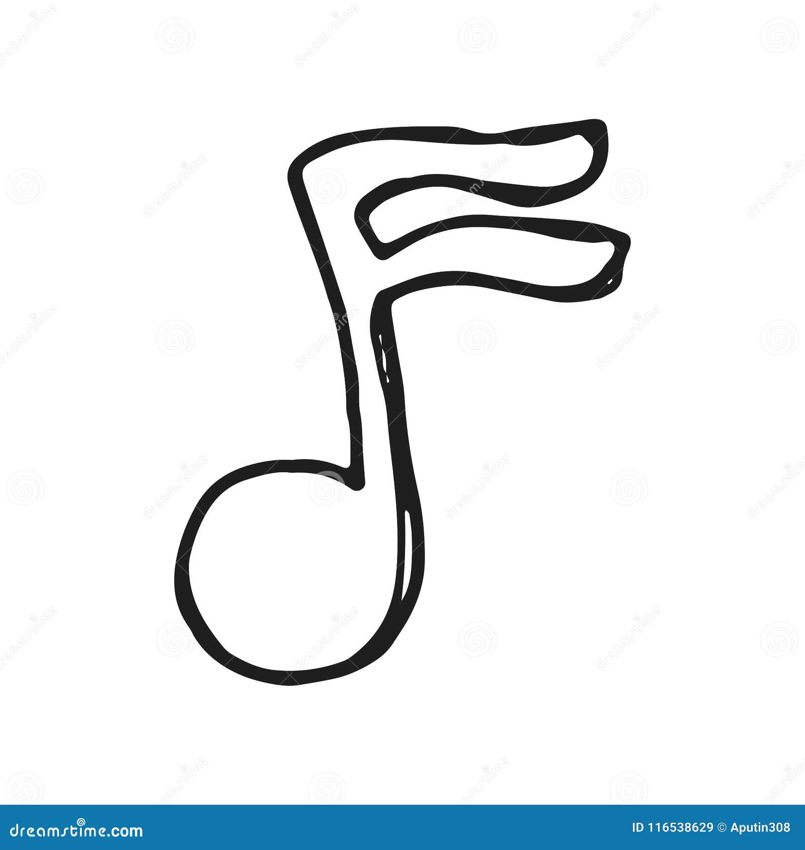 Musical Note Icon Vector Sketch Isolated Stock Vector - Illustration of ...