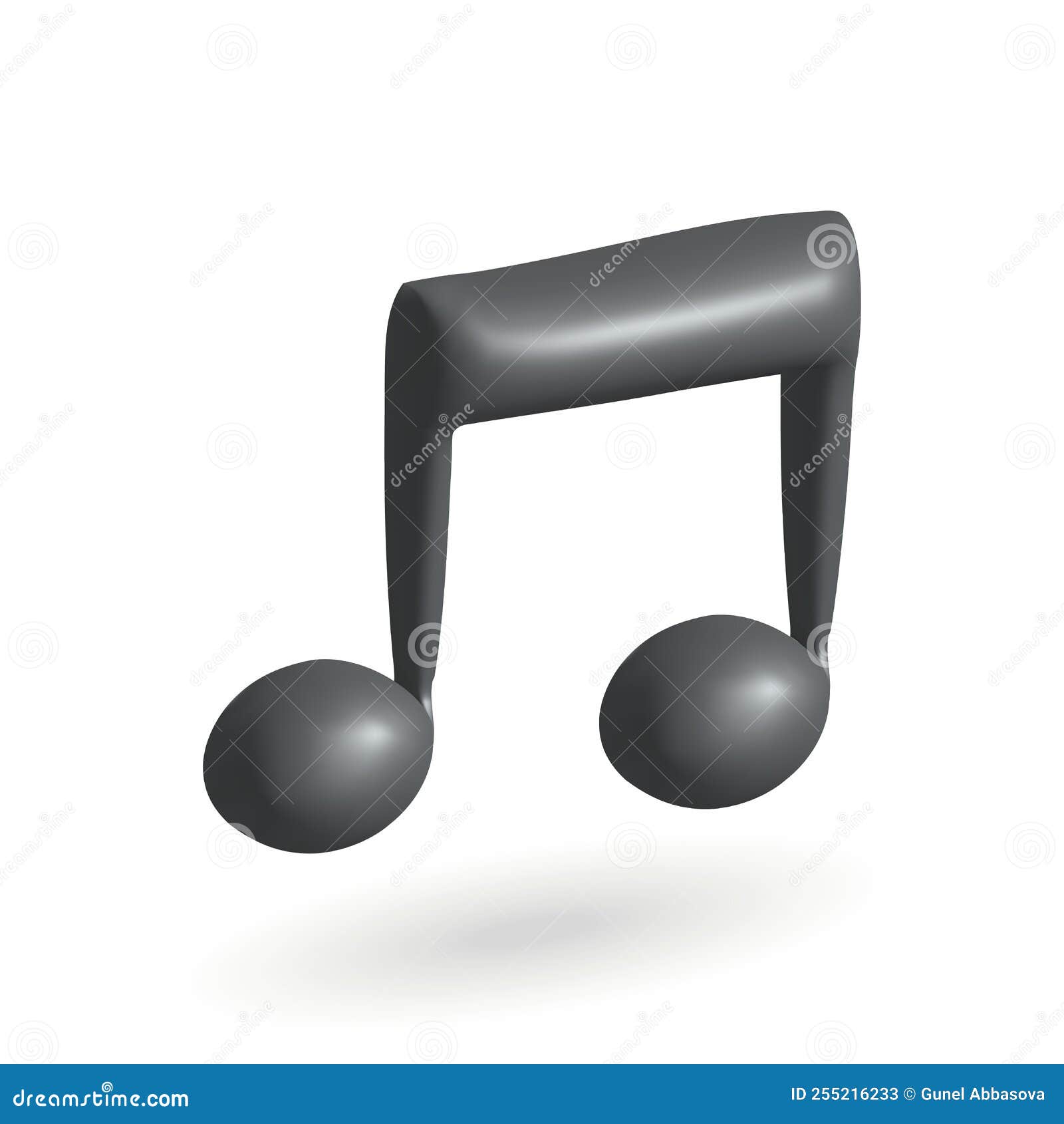 Musical Note Isolated 3d Icon. Musical Note 3d Illustration Stock ...