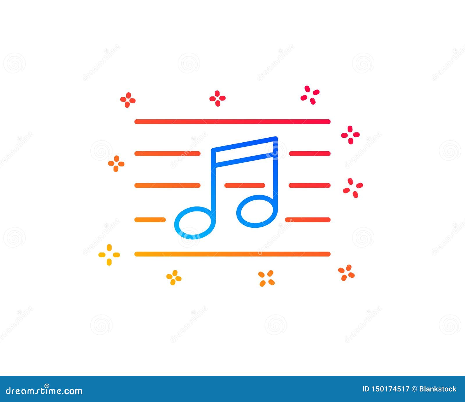 Musical Note Line Icon. Music Sign. Vector Stock Vector - Illustration ...