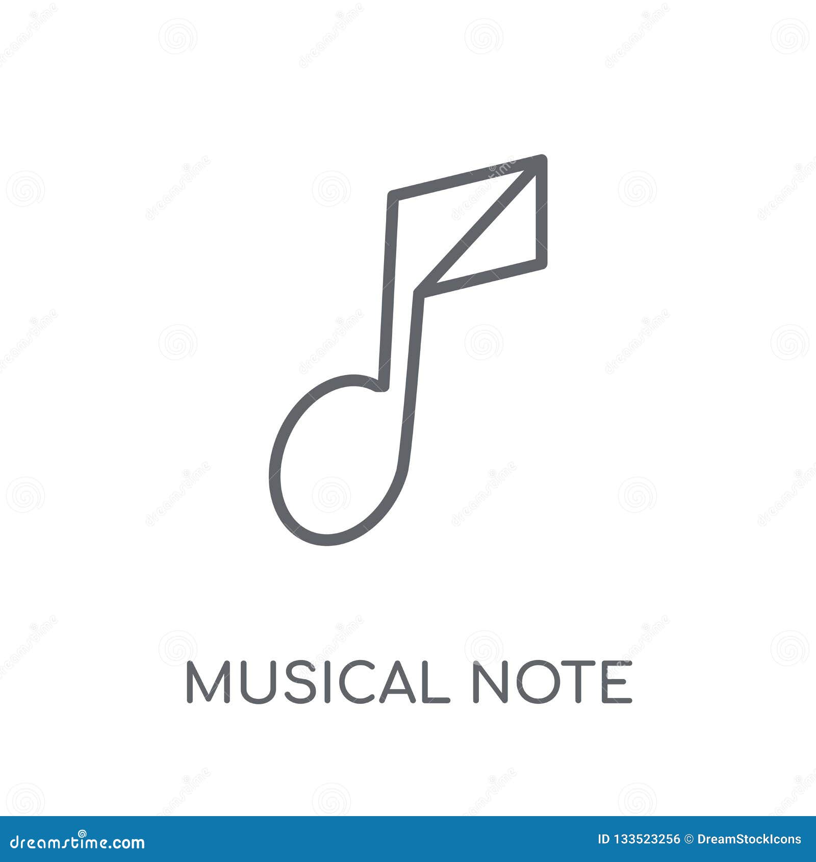 Musical Note Linear Icon. Modern Outline Musical Note Logo Conce Stock ...