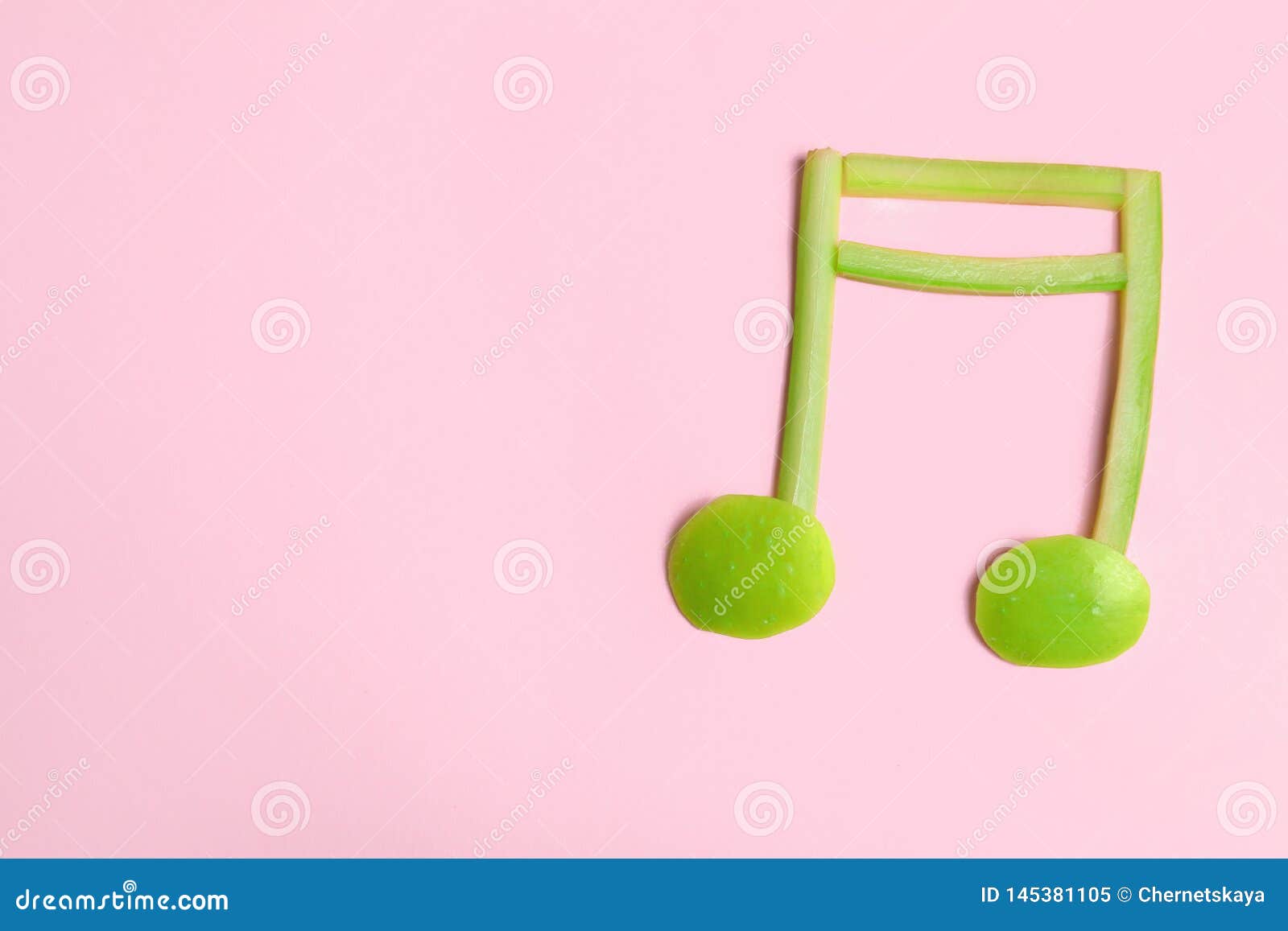 Musical Note Made of Fruits and Vegetables on Color Background, Top ...