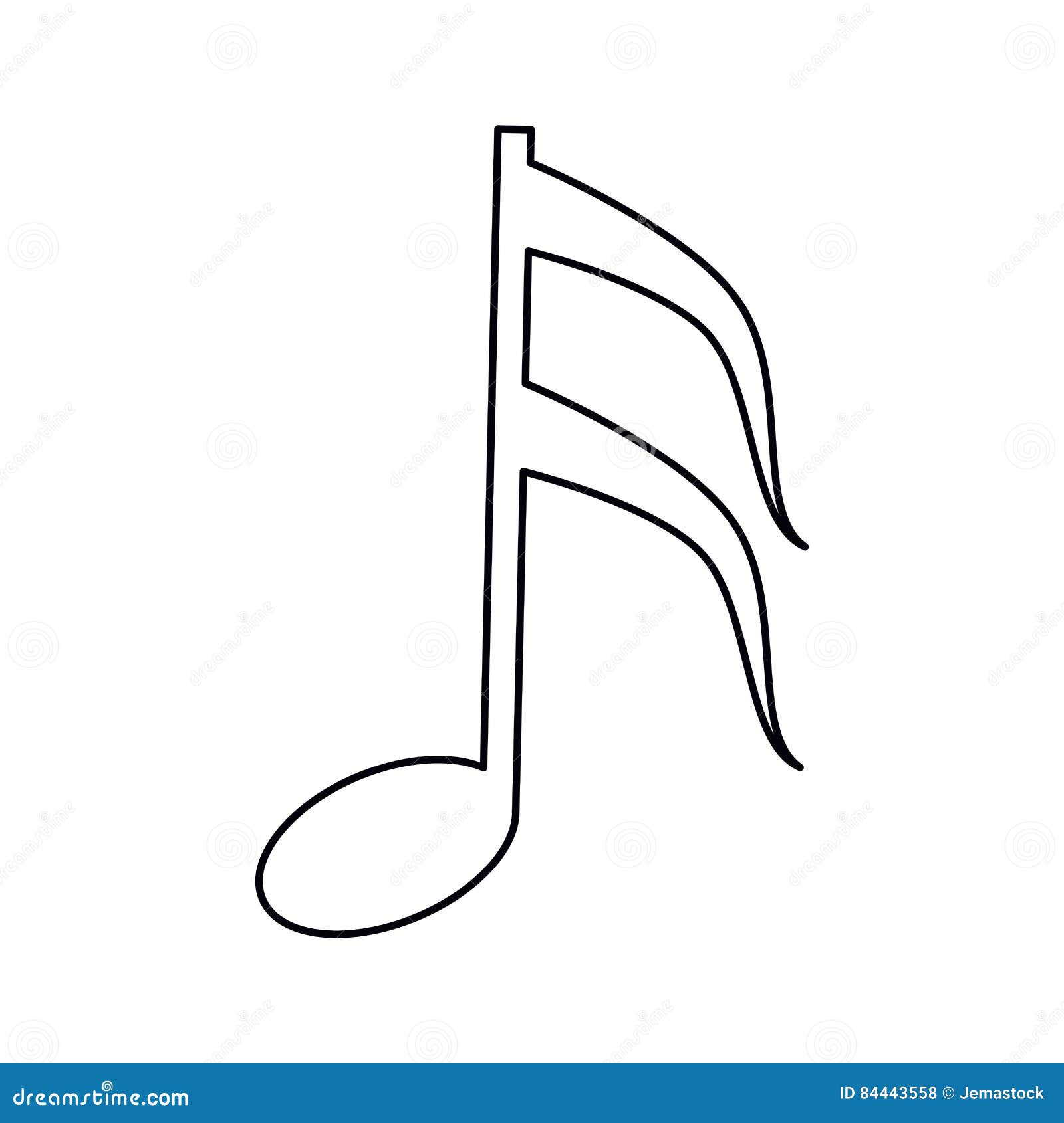 Musical Note Melody Symbol Outline Stock Vector - Illustration of ...