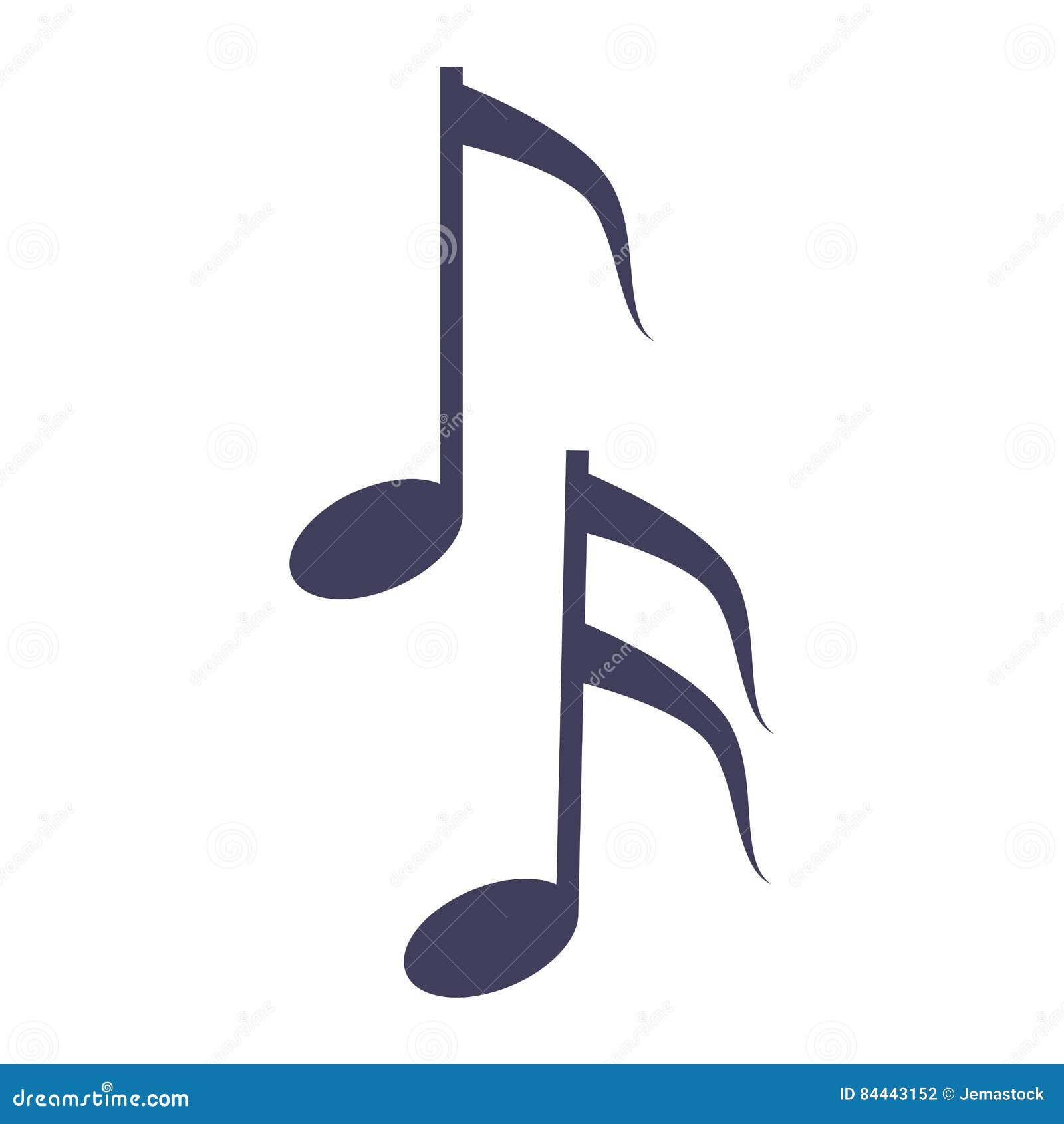 Musical note melody symbol stock vector. Illustration of swirl - 84443152