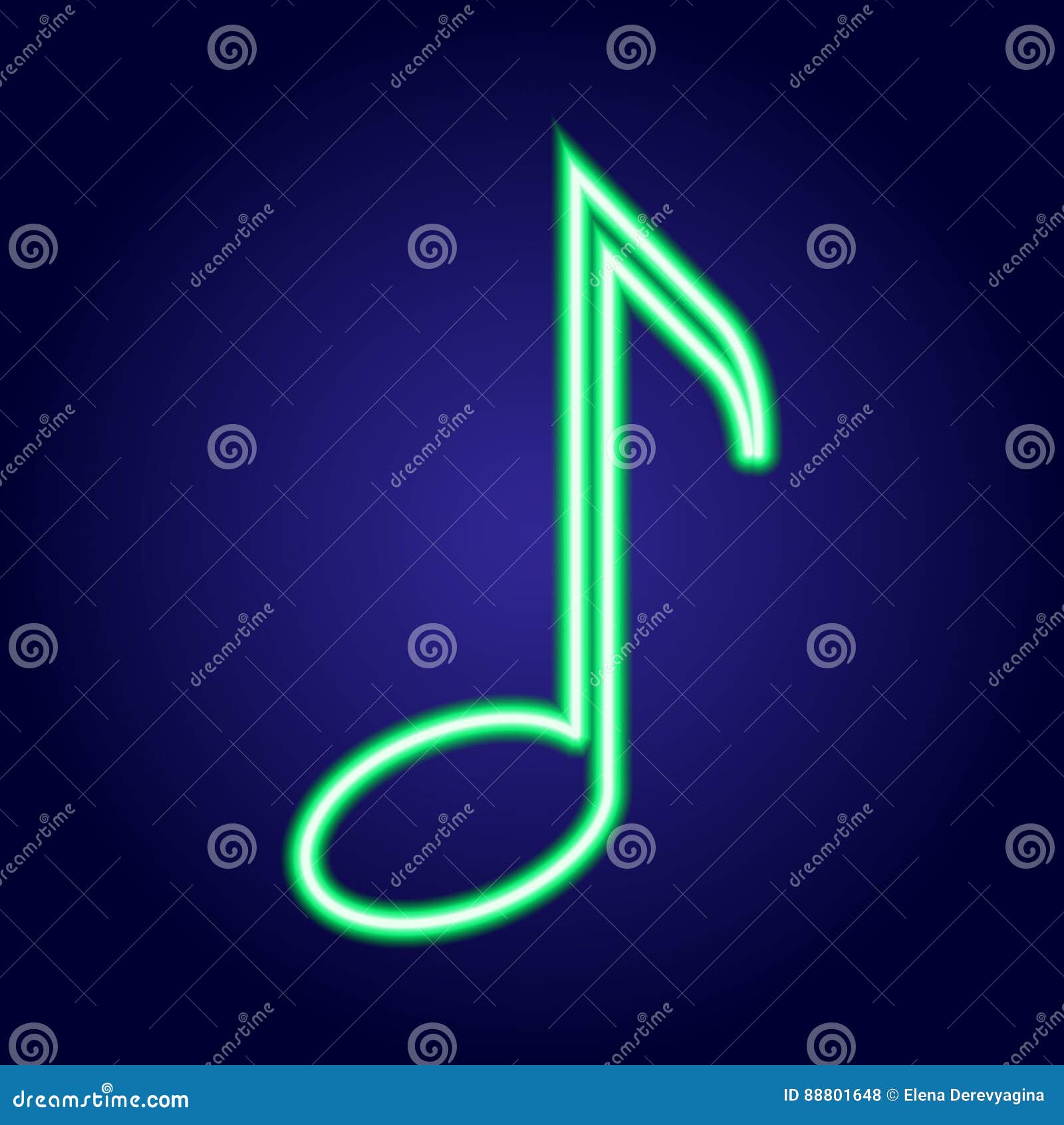 Musical Note Neon Green Glowing of Illustration Stock Illustration ...