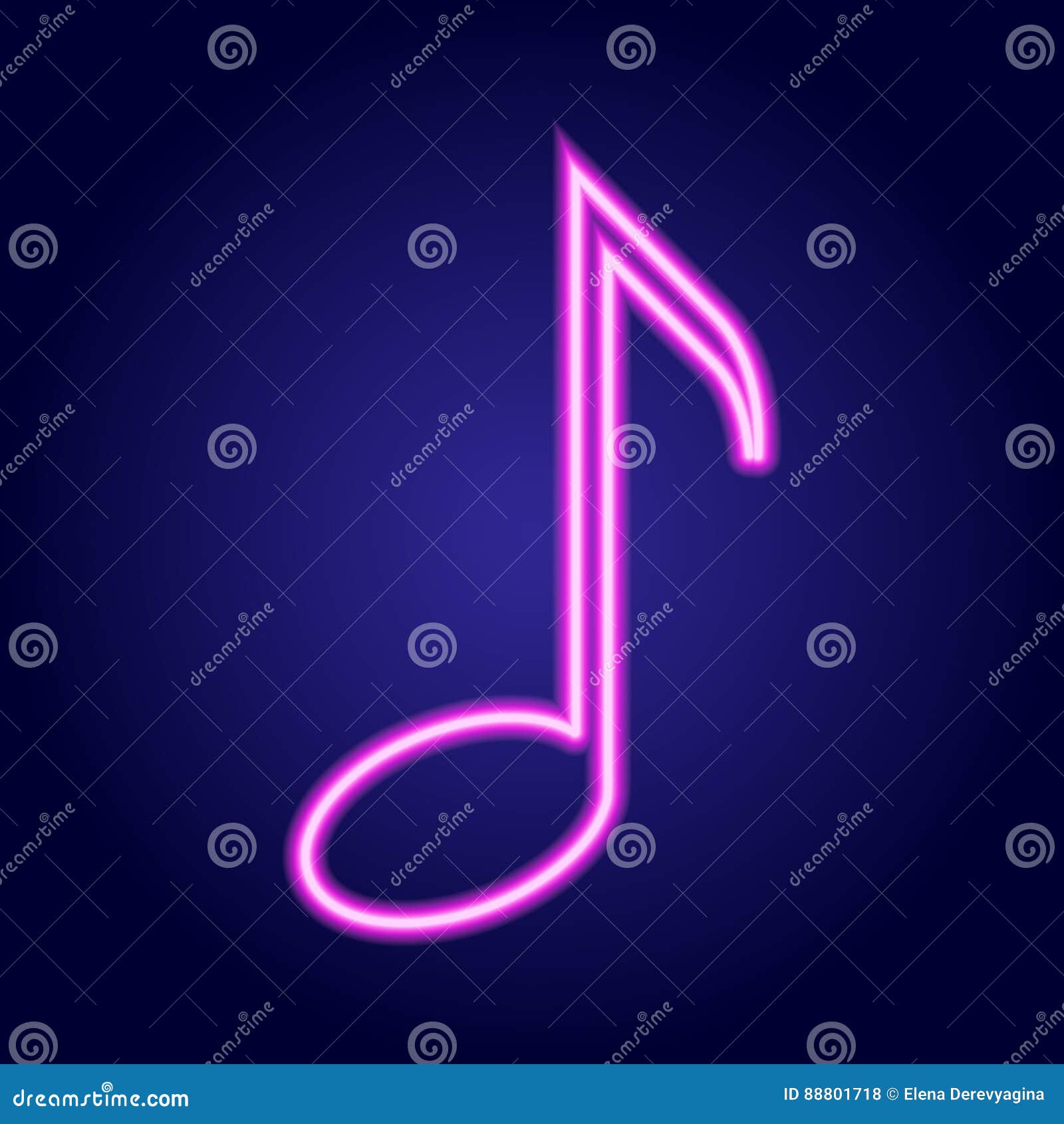 Musical Note Neon Pink Glowing of Illustration Stock Illustration ...