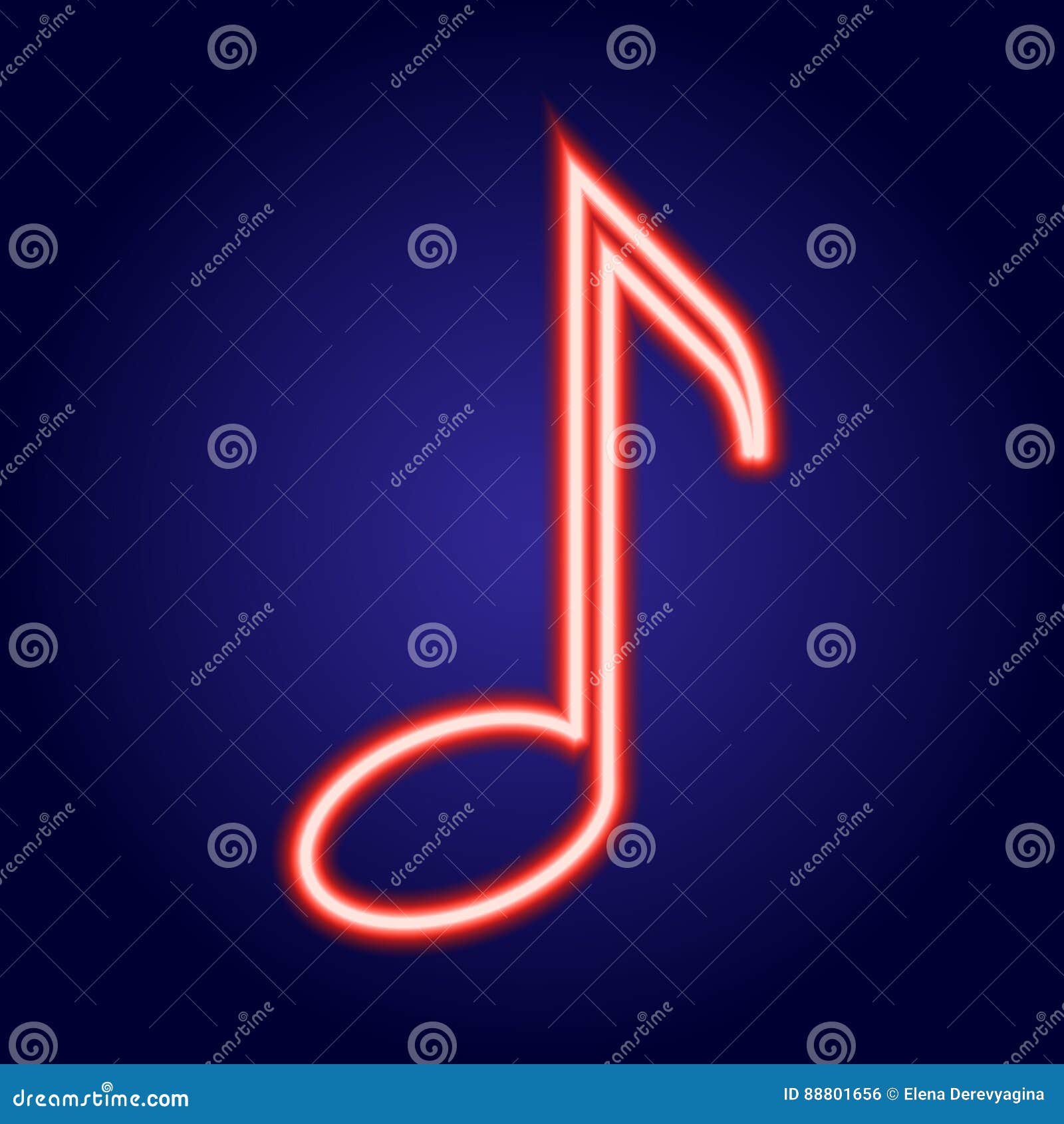Musical Note Neon Red Glowing of Illustration Stock Illustration ...