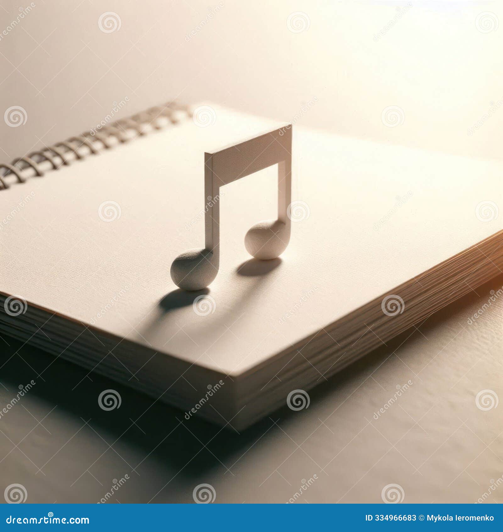 A Musical Note on a Notebook. Space for Text. Stock Image - Image of ...