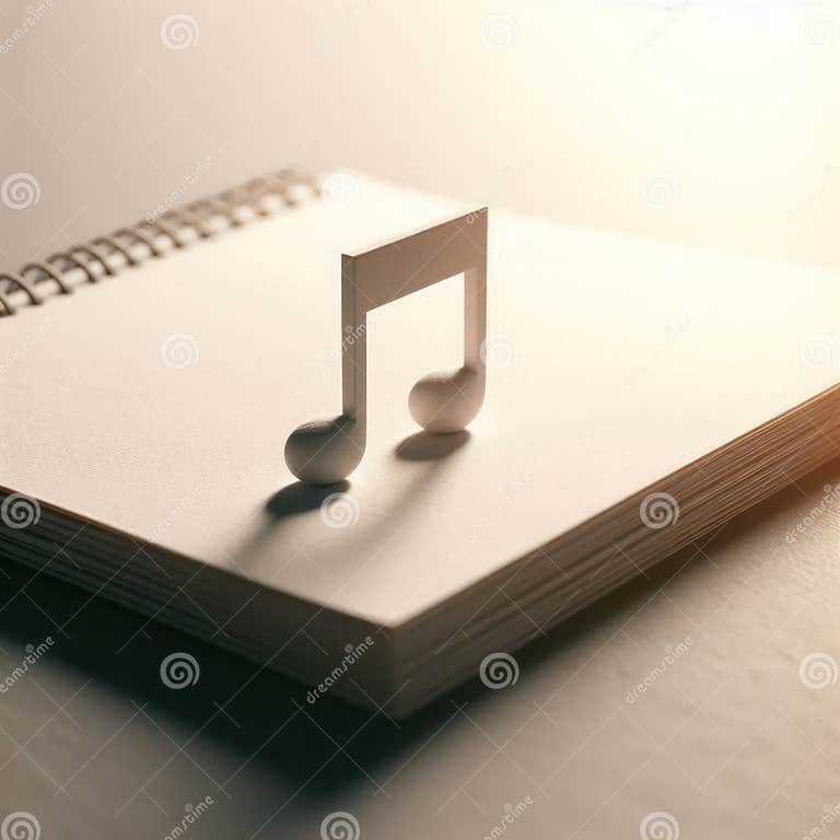 A Musical Note on a Notebook. Space for Text. Stock Image - Image of ...