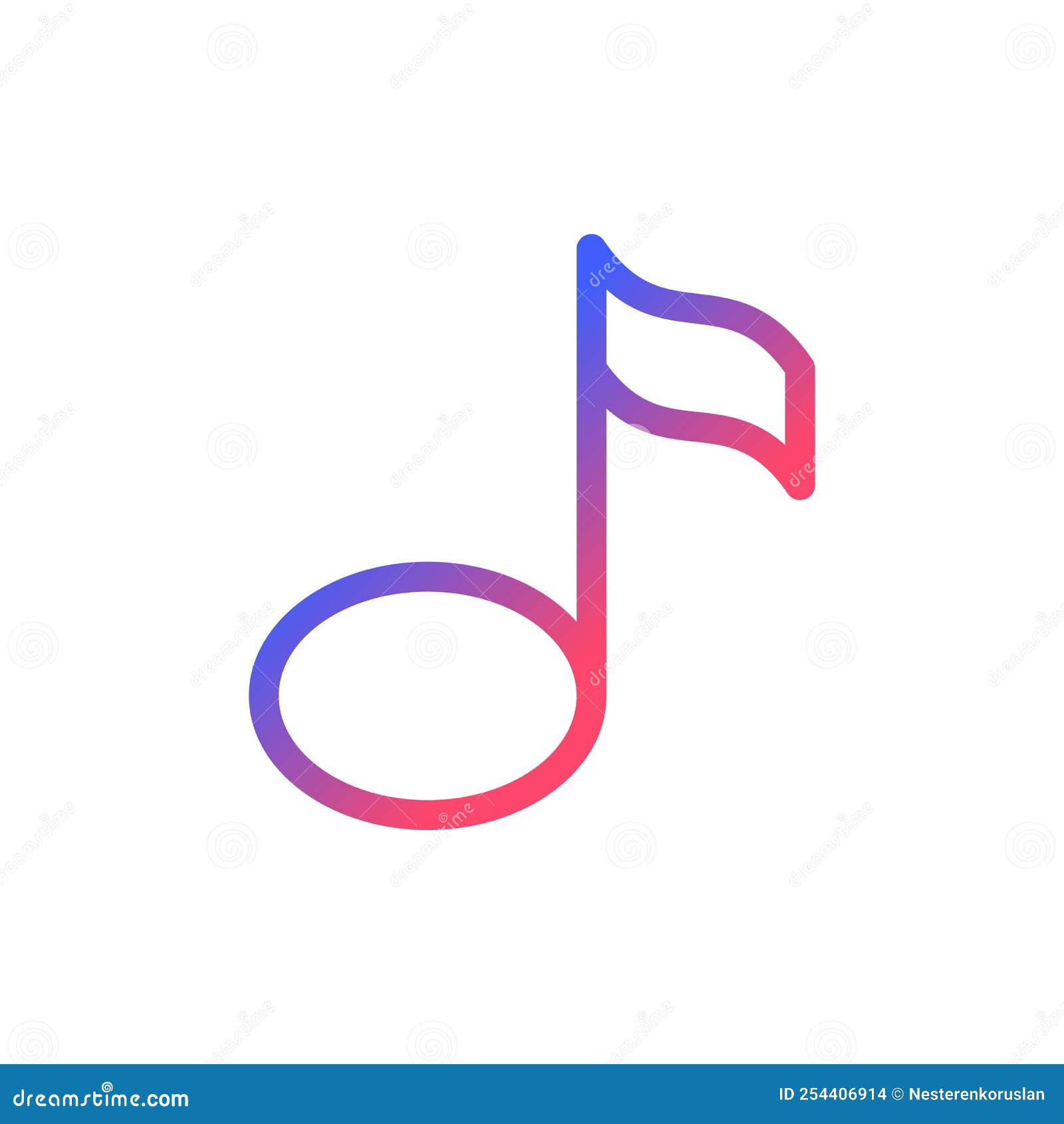 Musical Note Pixel Perfect Gradient Linear Ui Icon Stock Vector ...