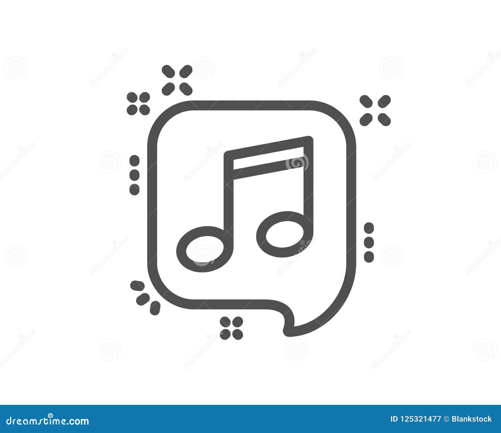 Musical Note in Speech Bubble Line Icon. Music Sign Stock Vector ...
