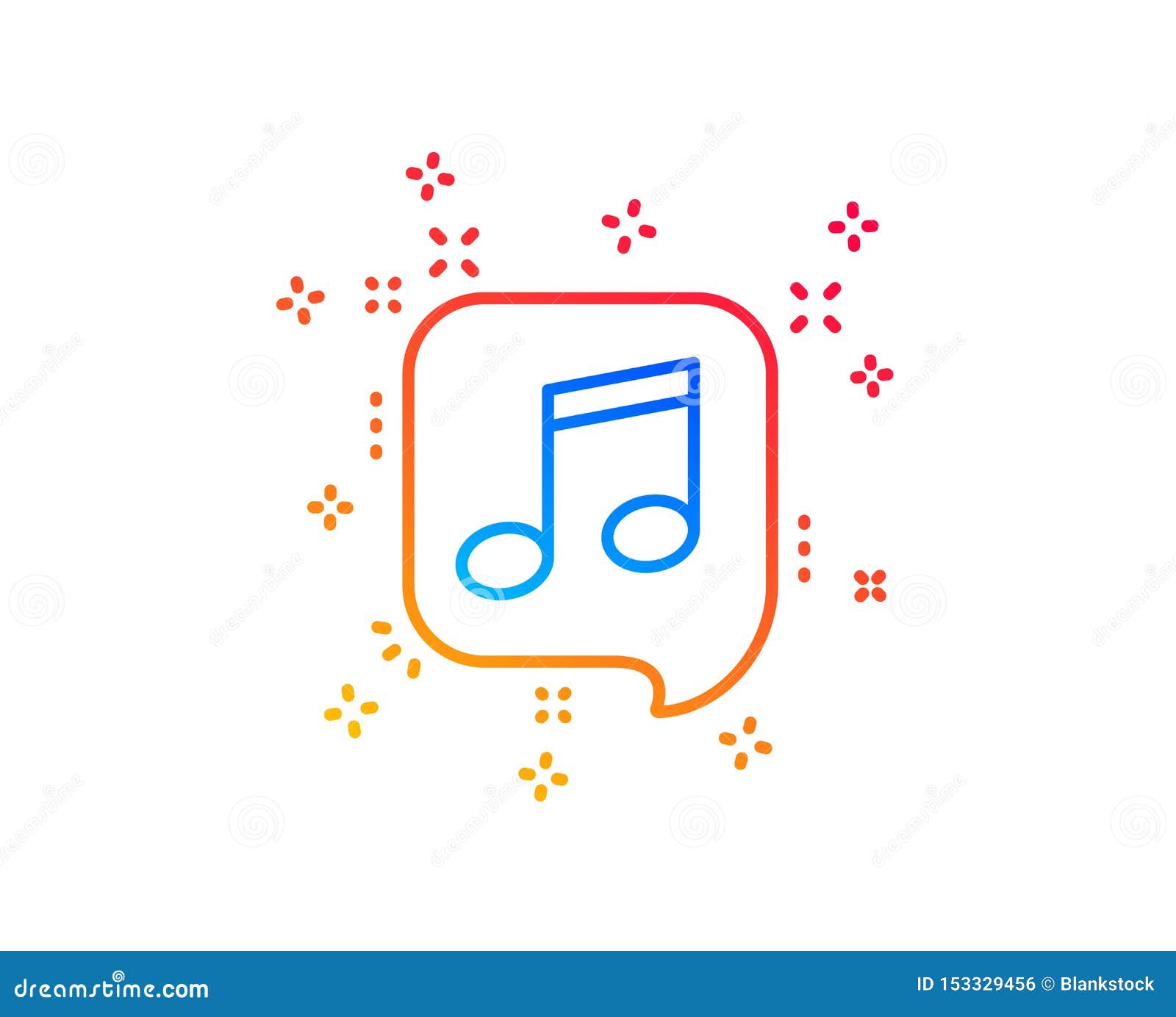 Musical Note in Speech Bubble Line Icon. Music Sign. Vector Stock ...