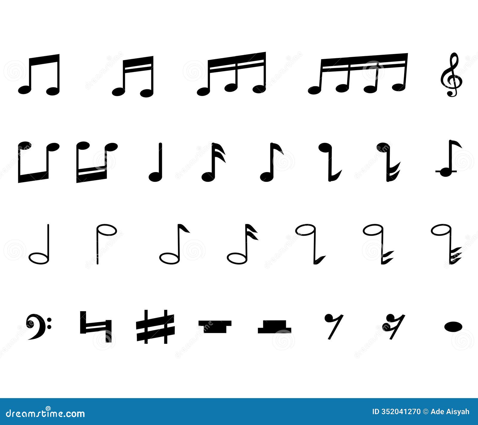 Musical Note Symbol Vector Illustration Stock Illustration ...